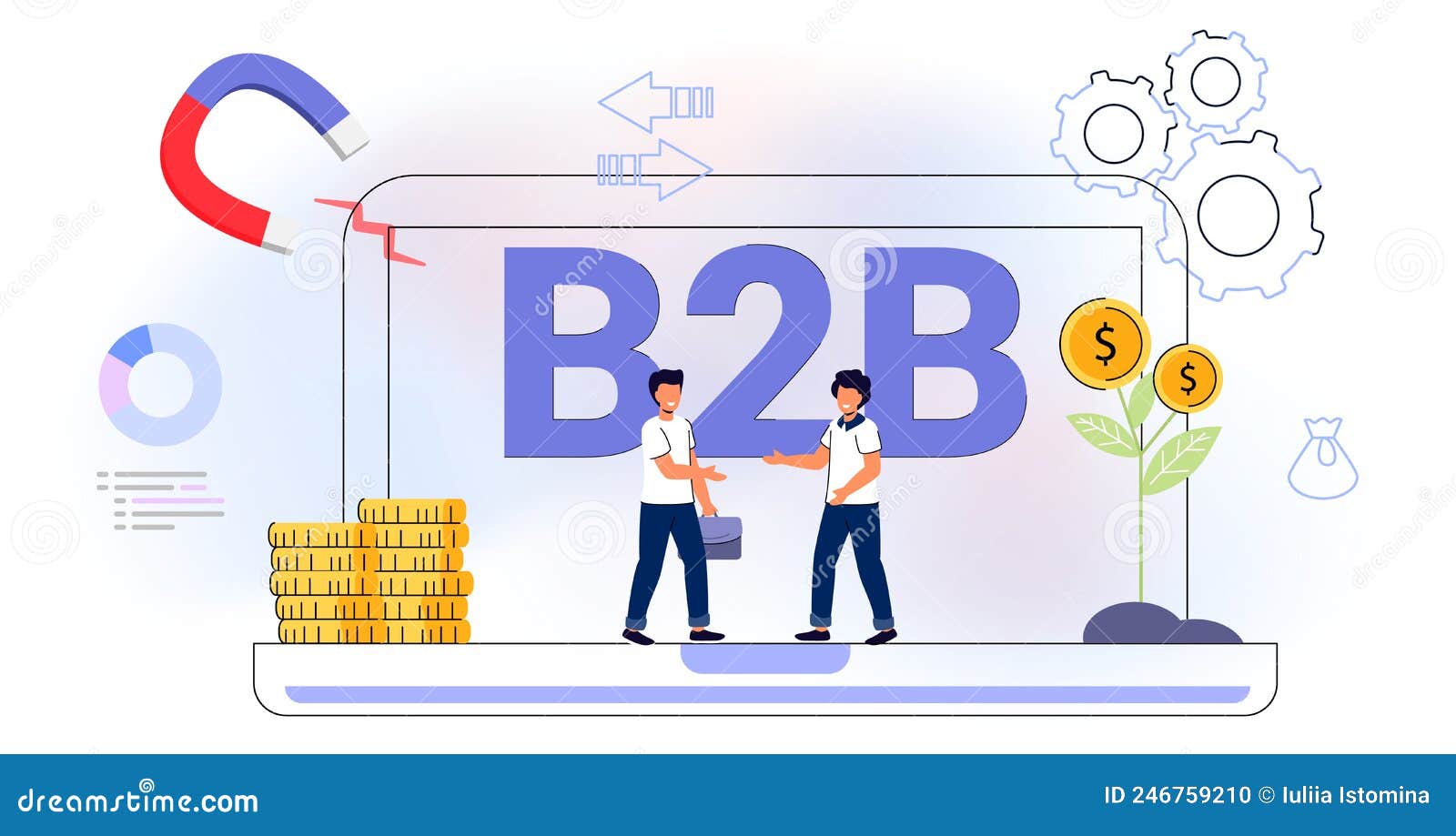 B2B Business To Business Successful Business Collaboration Stock Vector ...