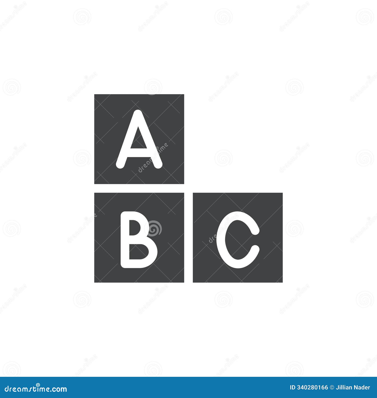 A B C Alphabet Blocks Icon Simple Vector Symbol Stock Vector ...