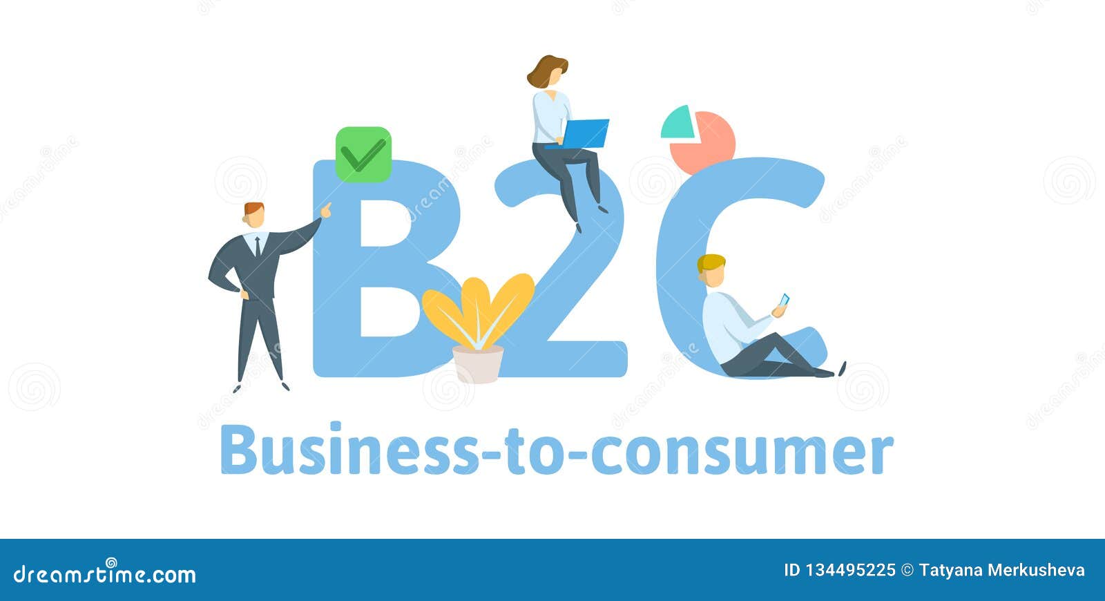 B2C, Business To Consumer. Concept With Keywords, Letters, And Icons ... B2C, Business To Consumer. Concept With Keywords, Letters, And Icons ...