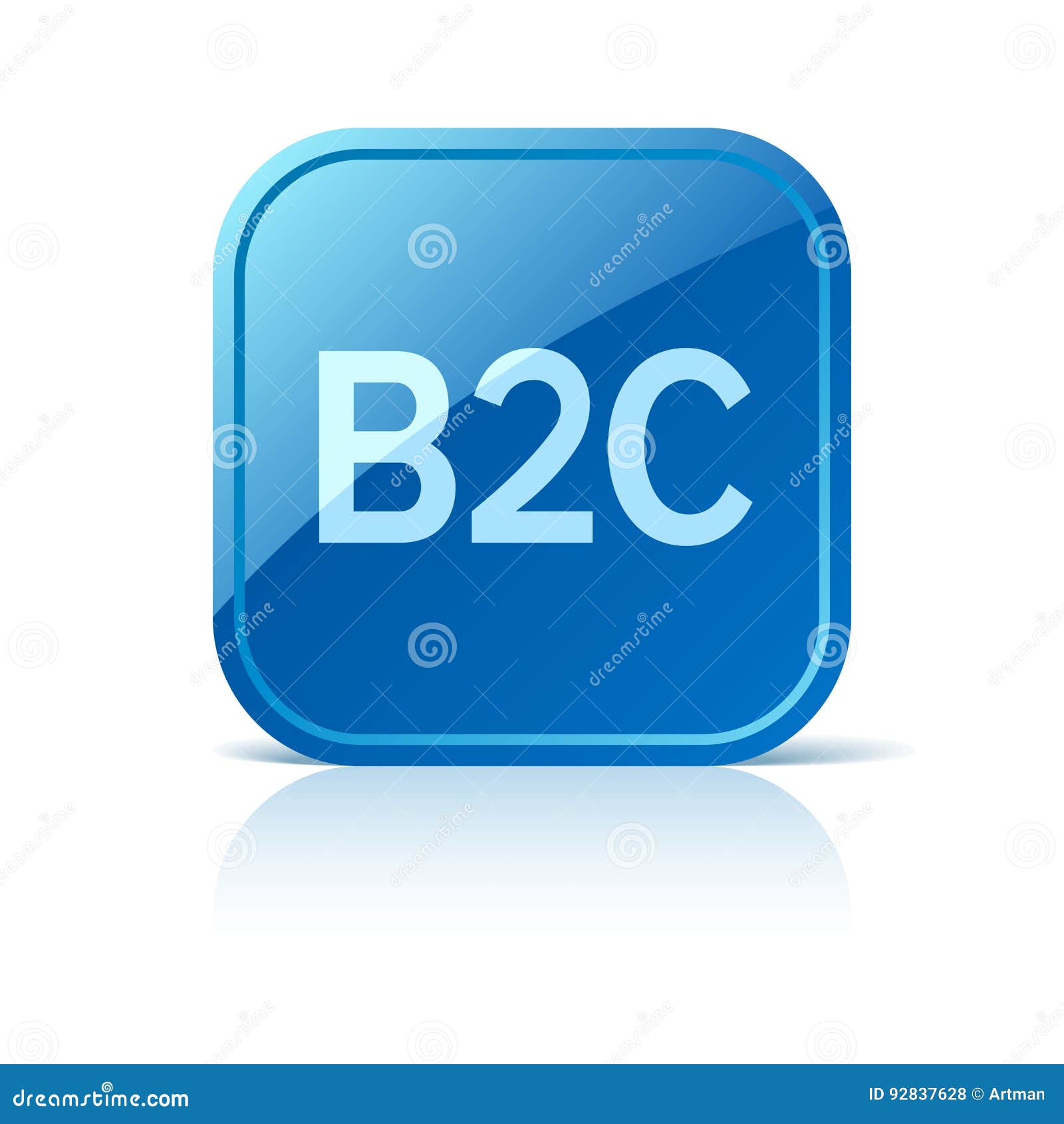 B2C Business To Consumer Icon on Blue Web Button Stock Vector ...