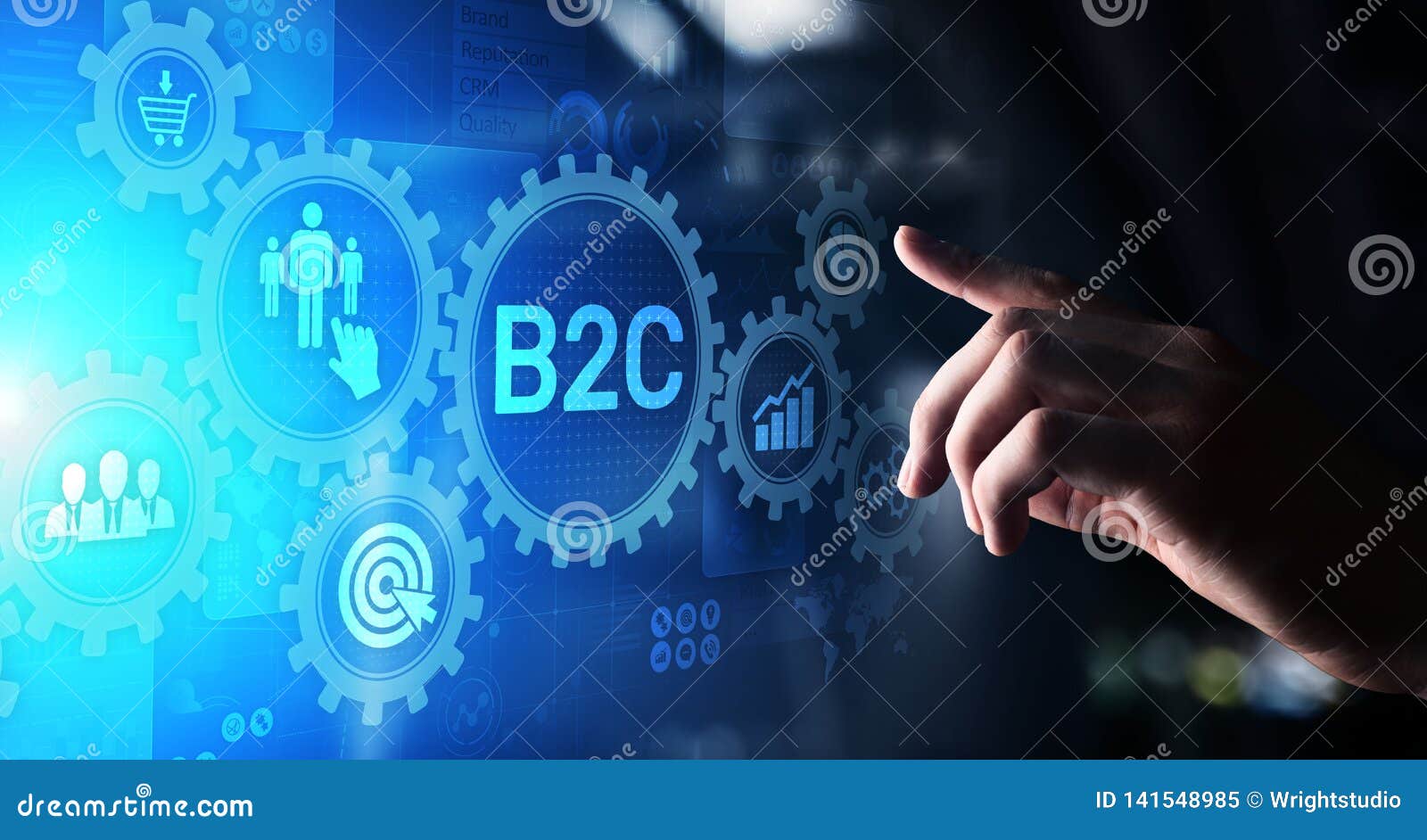 B2C Business To Customer Concept on Virtual Screen. Stock Image - Image ...