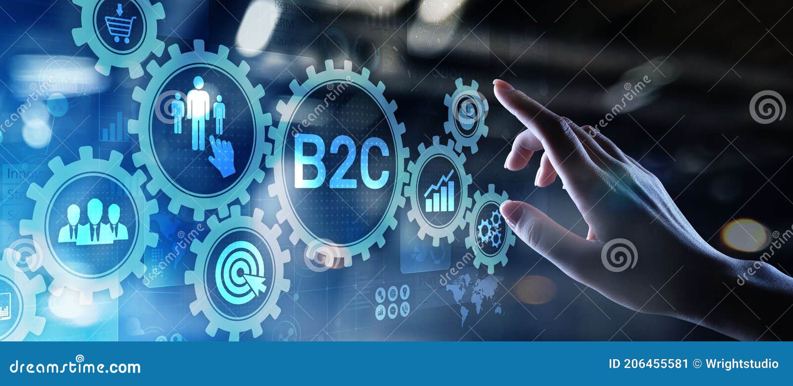 B2C Business To Customer Concept on Virtual Screen. Stock Image - Image ...