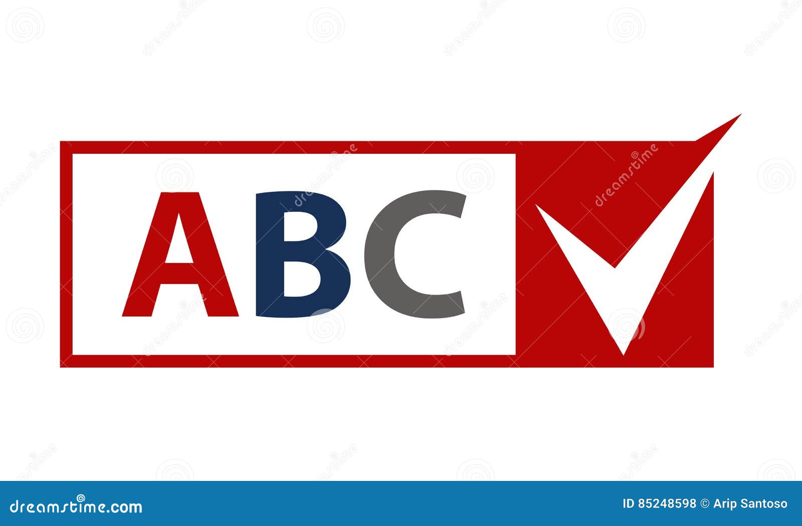 A B C Check Mark stock vector. Illustration of document - 85248598