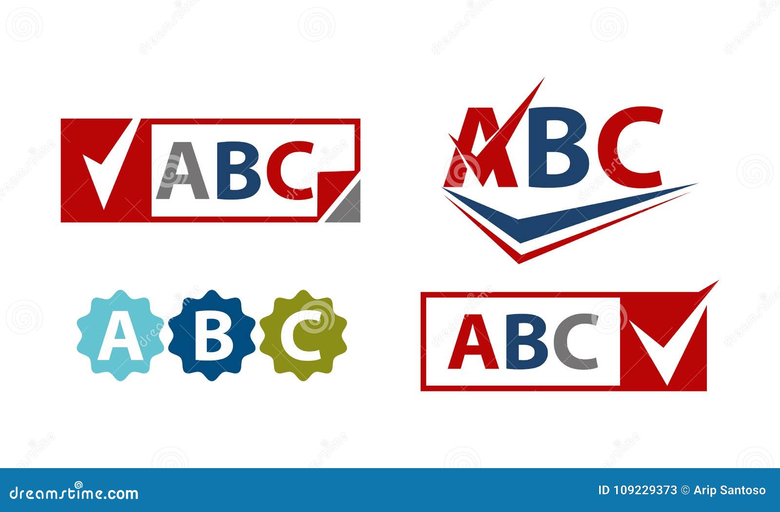 A B C Check Mark stock vector. Illustration of letter - 109229373