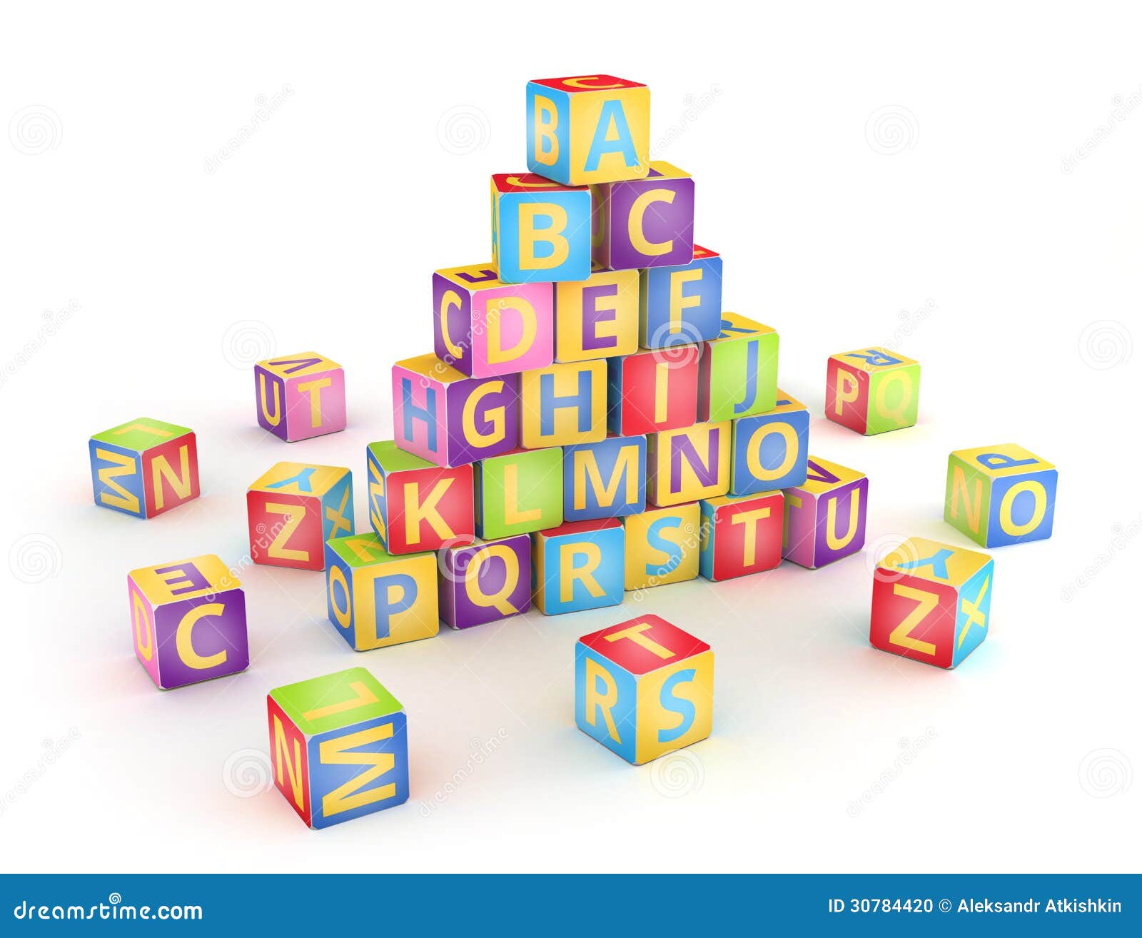 A,B,C cubes pyramide stock illustration. Illustration of alphabet ...