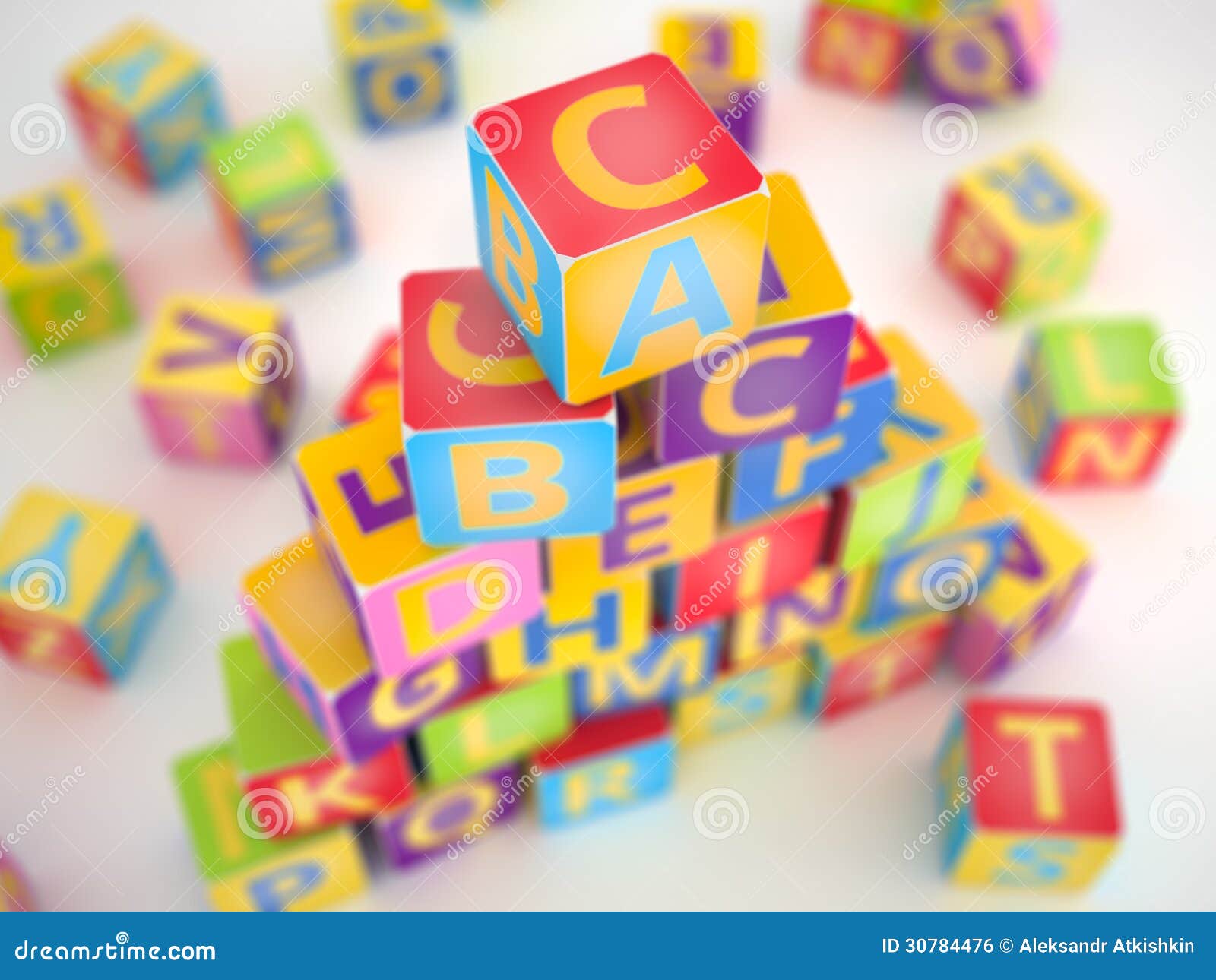 Stack Of Alphabet Puzzle Cubes Stock Photo | CartoonDealer.com #5875284
