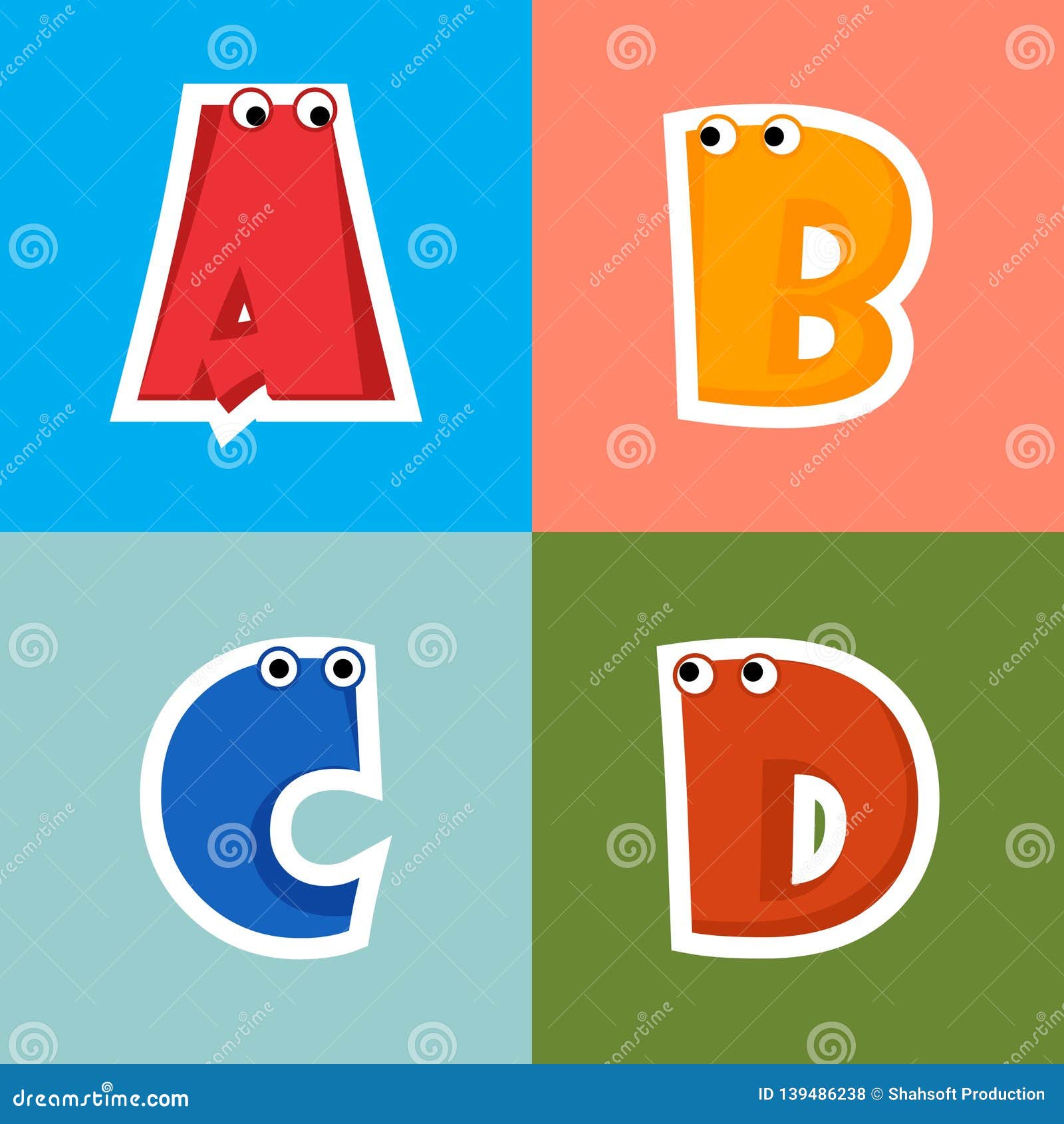 Alphabet Cartoon Illustration for Kids Stock Illustration ...