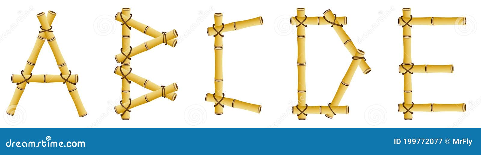 Bamboo Letters Cartoon Vector | CartoonDealer.com #23061787