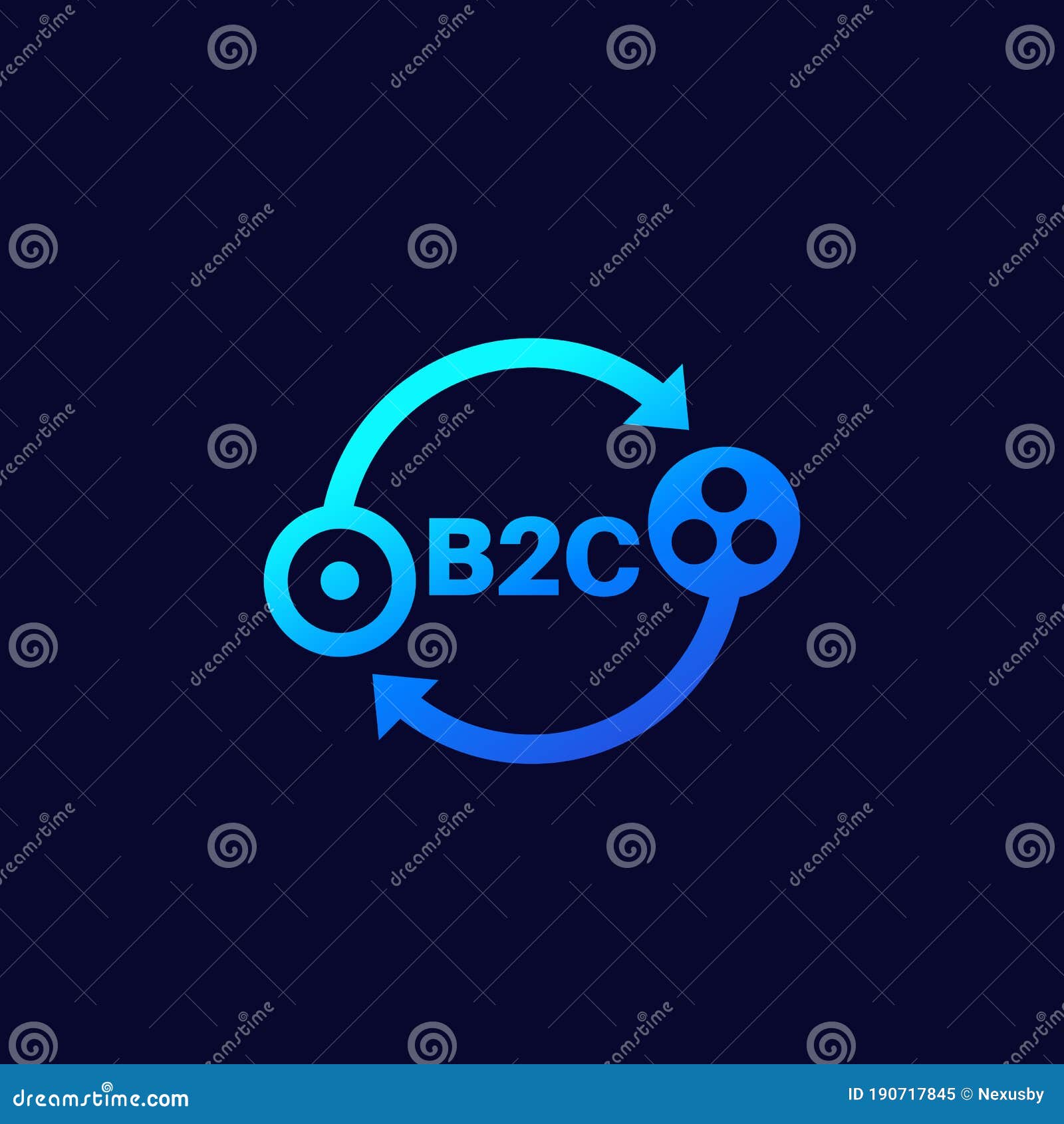 B2c icon on dark, vector stock vector. Illustration of marketing ...