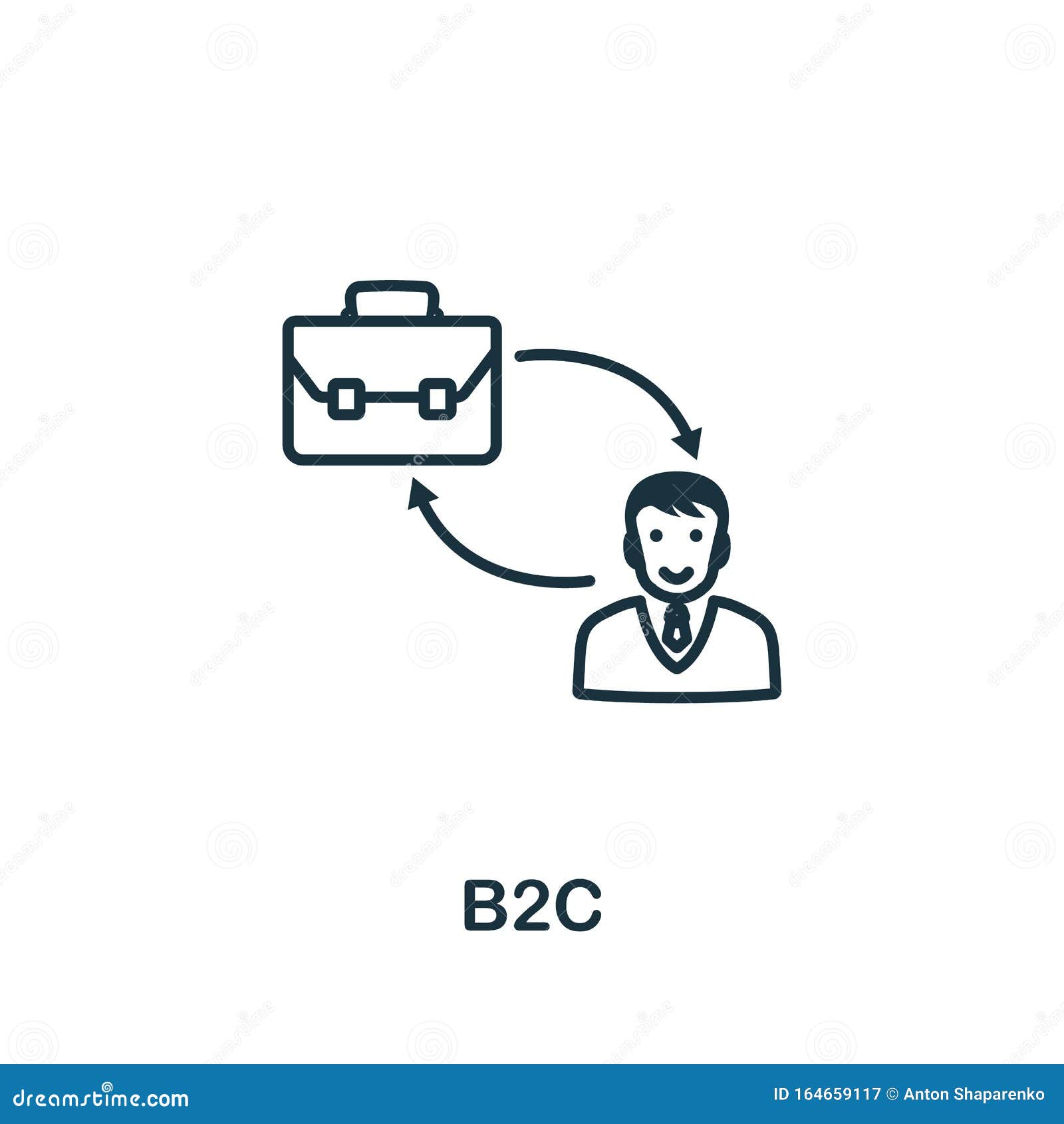 B2C Icon Outline Style. Thin Line Creative B2C Icon for Logo, Graphic ...