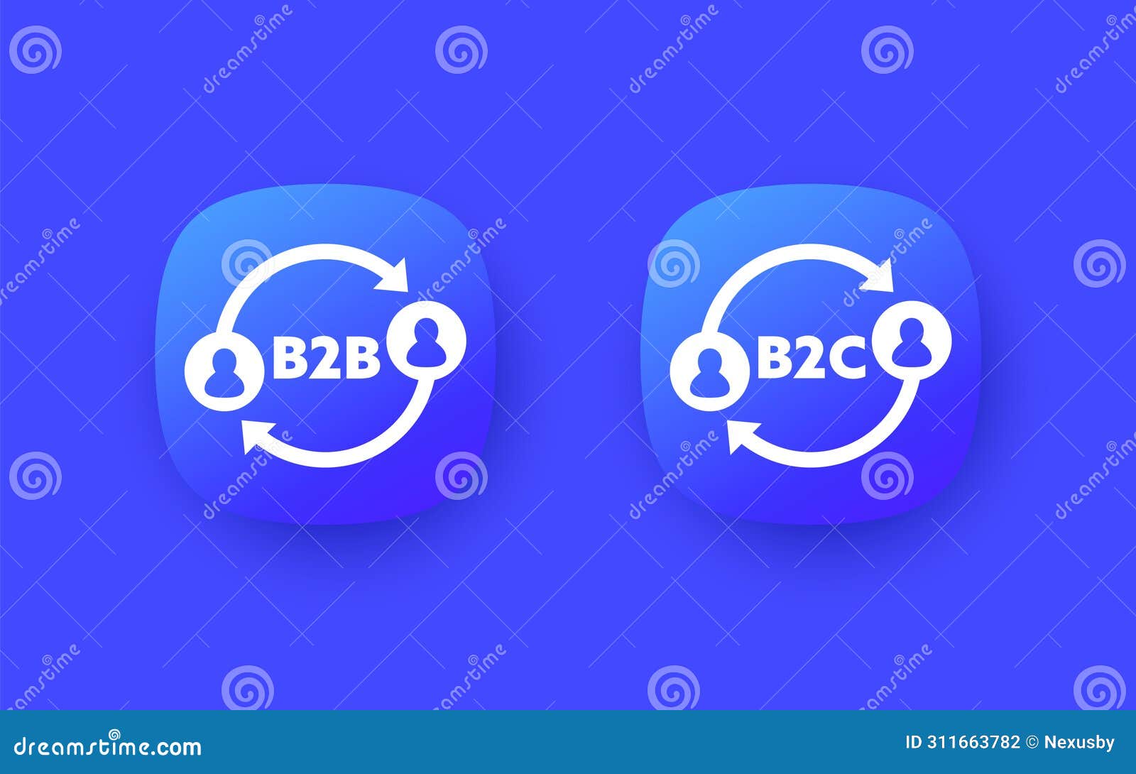 B2b and b2c icons, vector stock illustration. Illustration of service ...