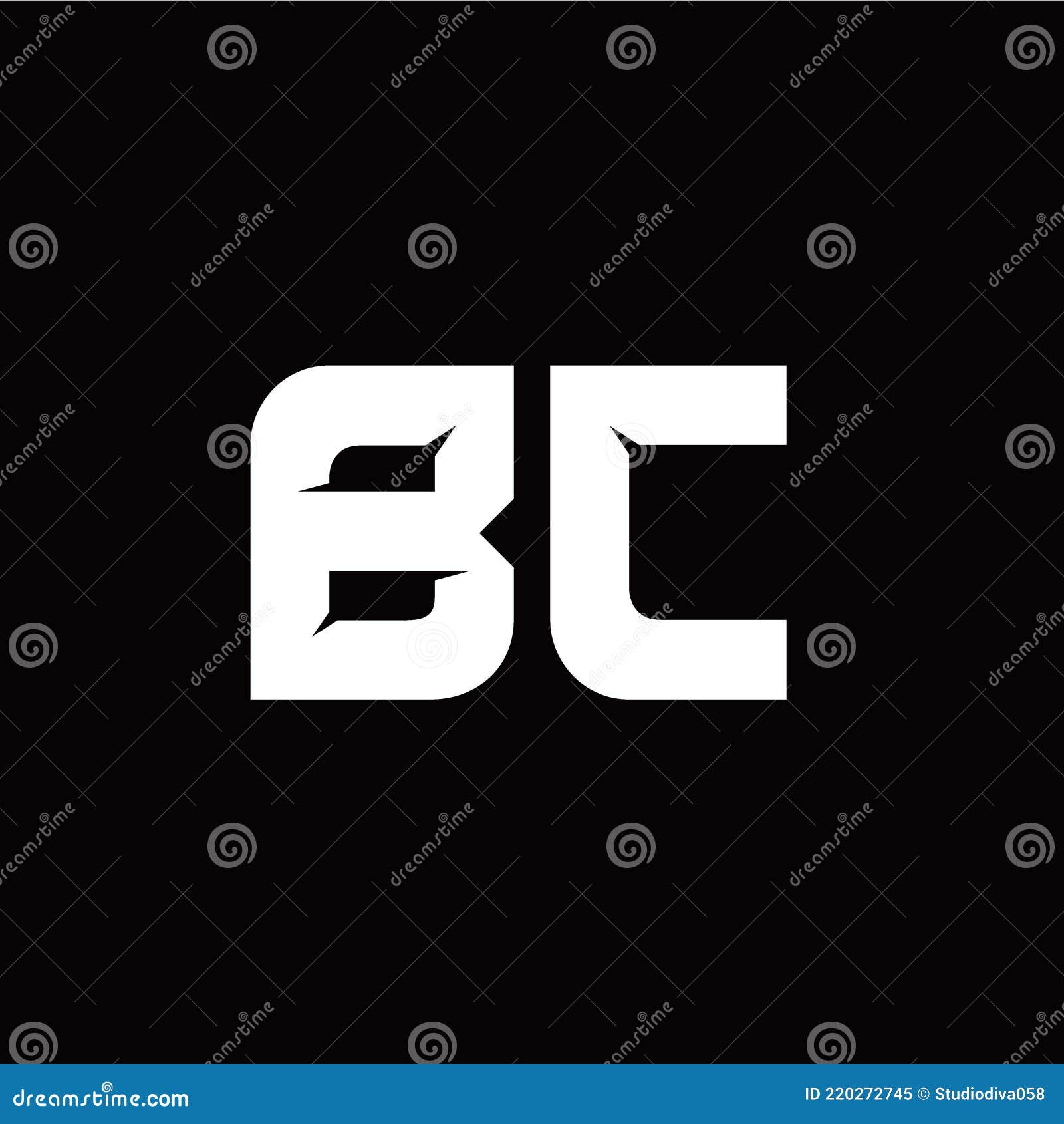 B C Letter Monogram Style Initial Logo Template Stock Illustration ...
