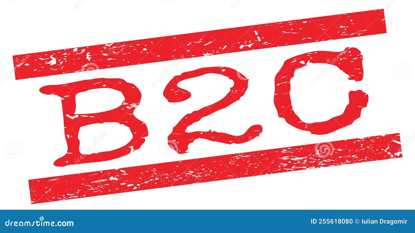 B2C Text on Red Lines Stamp Sign Stock Illustration - Illustration of ...