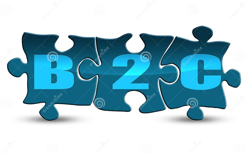 B2C Word on Puzzle Isolated on White Stock Illustration - Illustration ...