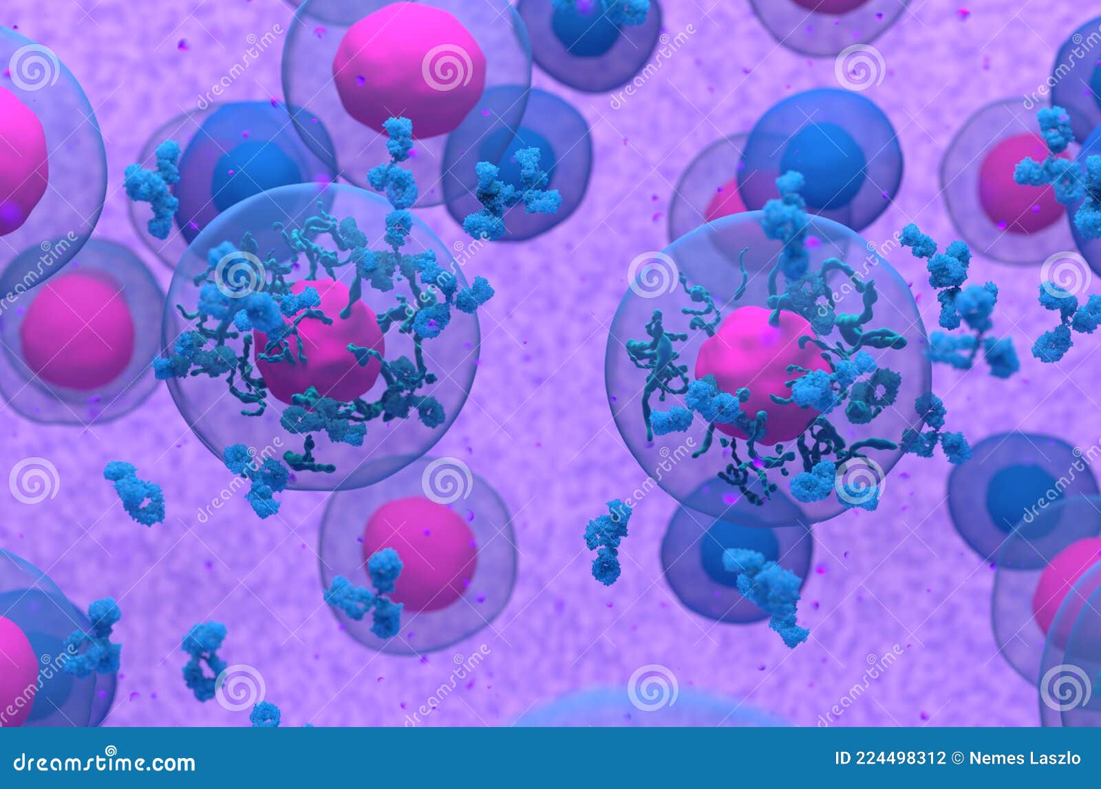 Normal B-cell Emitting Antibody 3d Illustration Stock Illustration ...