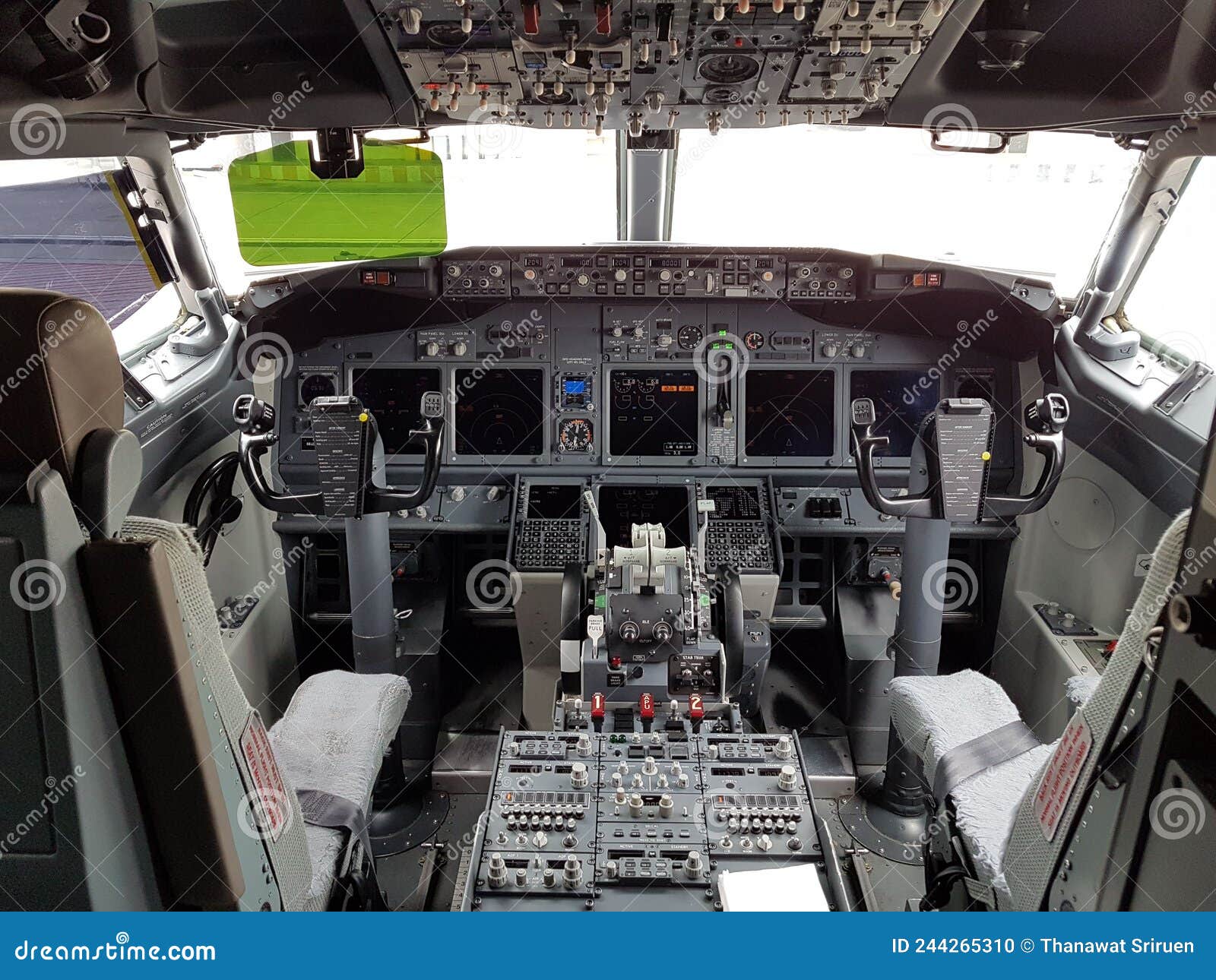 B737 cockpit stock photo. Image of transport, machine - 244265310