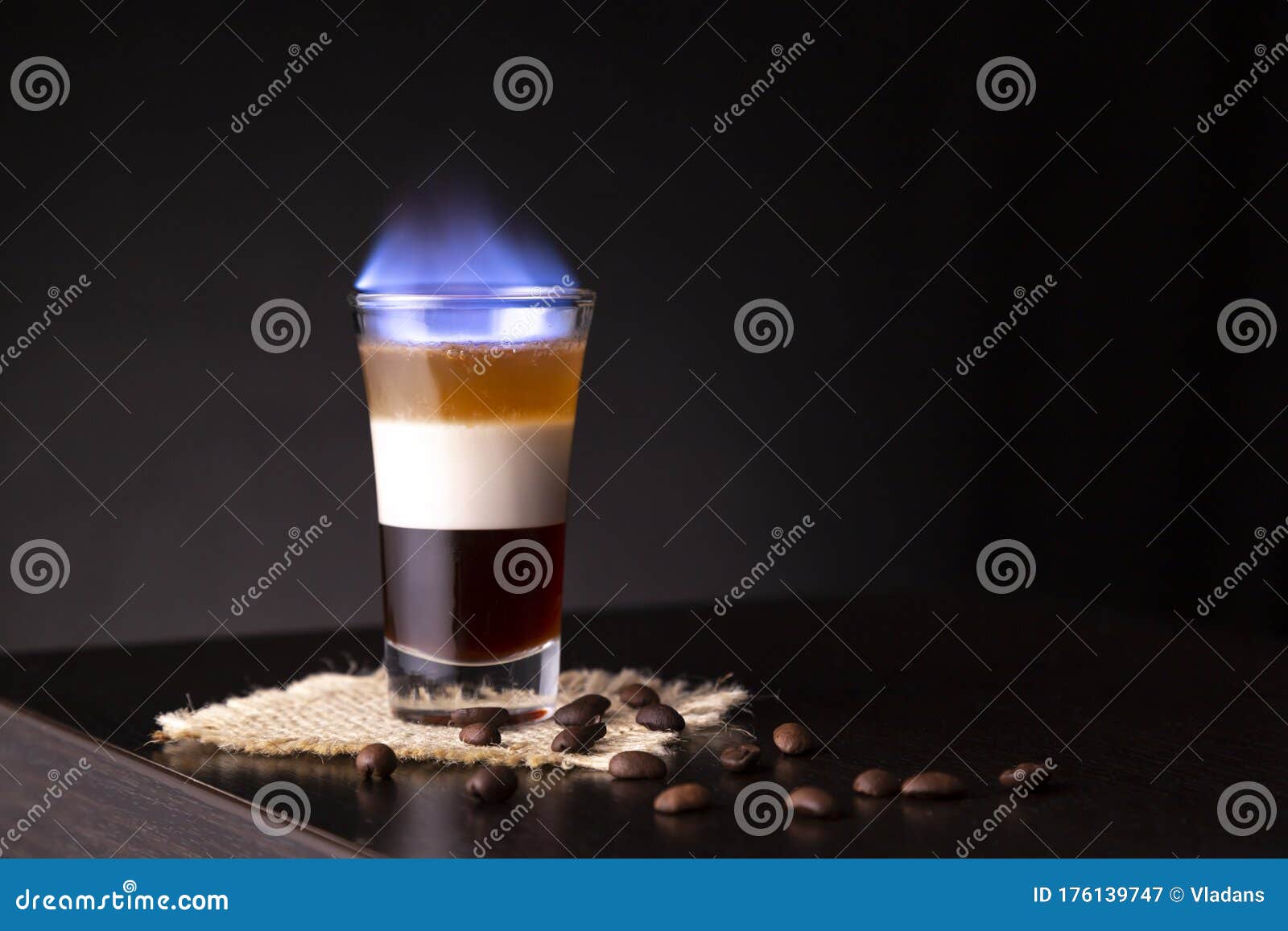 B-52 cocktail on fire stock image. Image of fresh, burning - 176139747