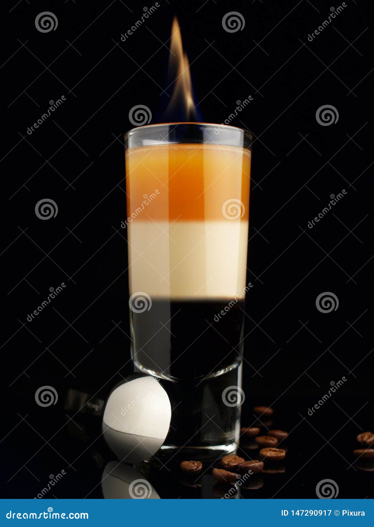B52 Cocktail - Flaming stock image. Image of coffee - 147290917