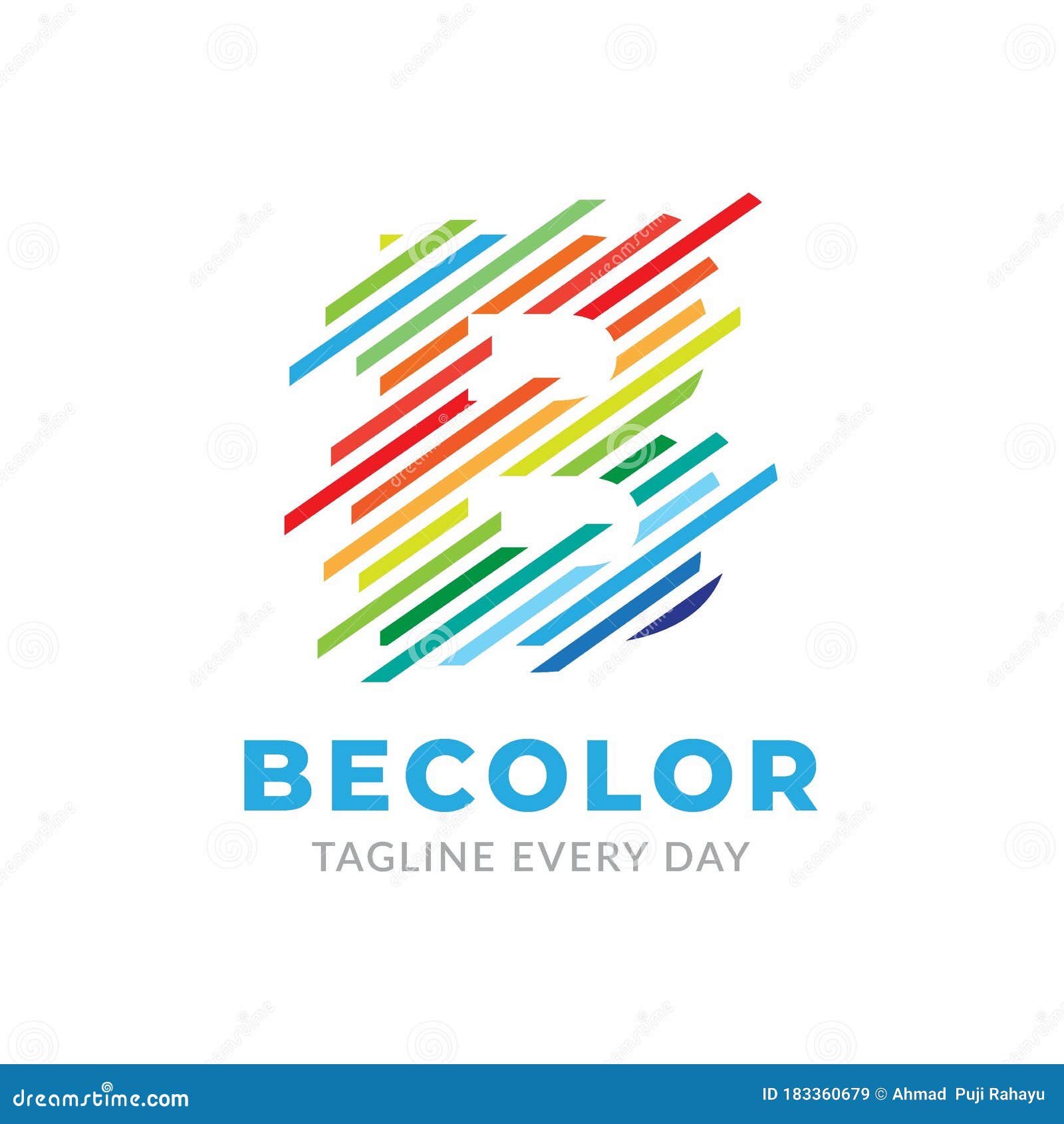 B Colorful Logo Design Template Stock Illustration - Illustration of ...
