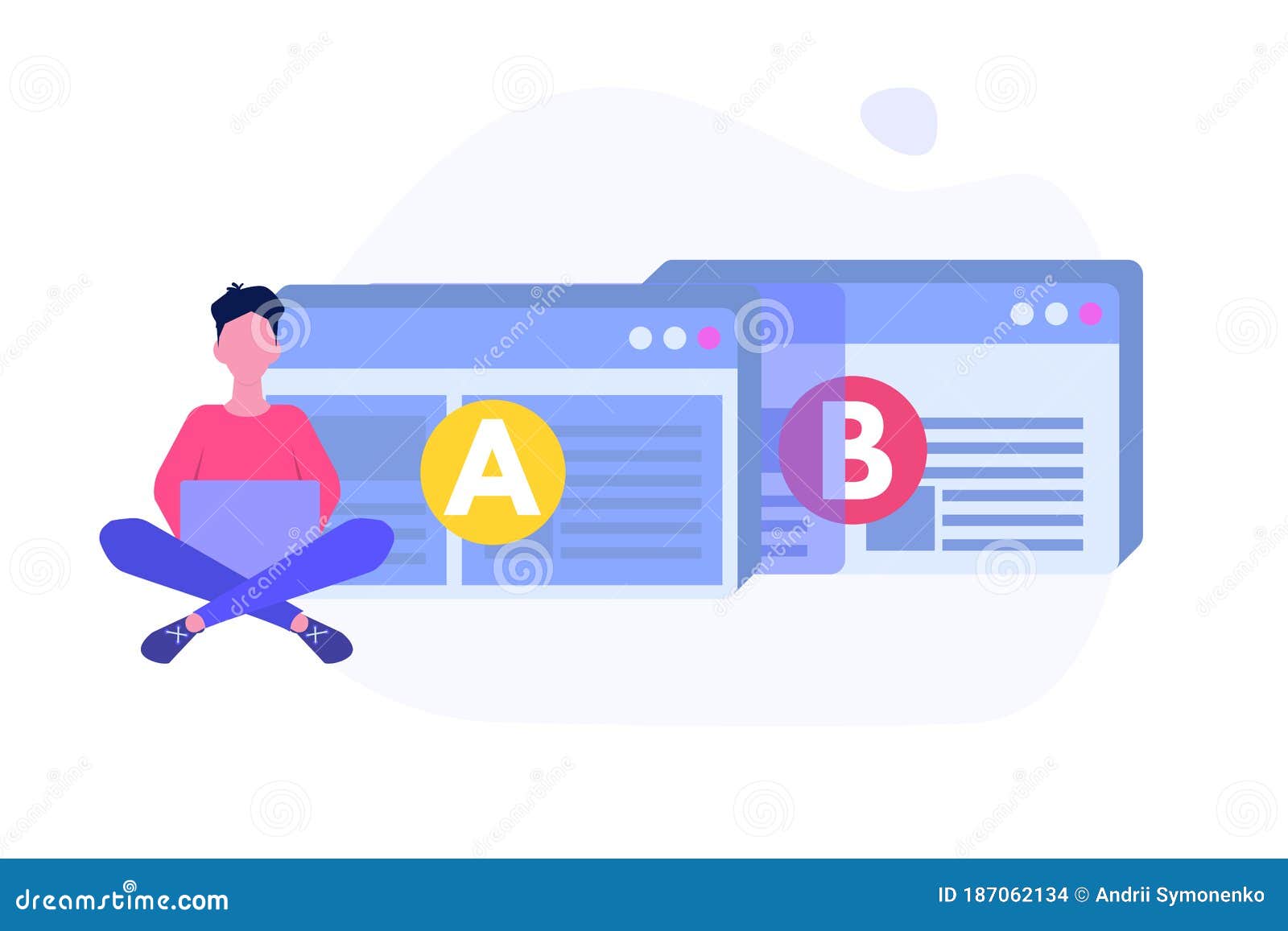 A-B Comparison. Split Testing Concept. Stock Vector - Illustration of ... A-B Comparison. Split Testing Concept. Stock Vector - Illustration of ...