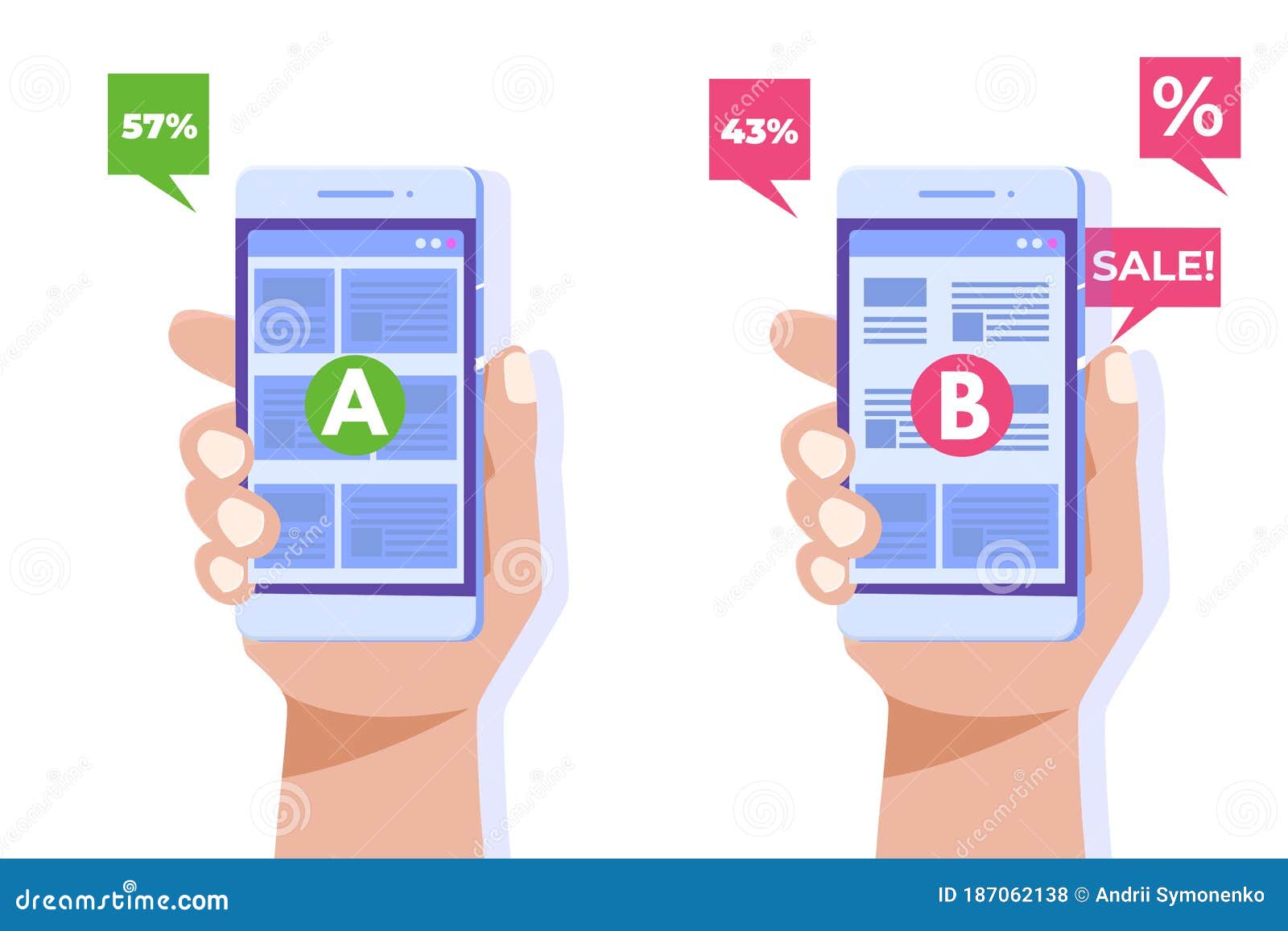 A-B Comparison. Split Testing Concept. Stock Vector - Illustration of ...