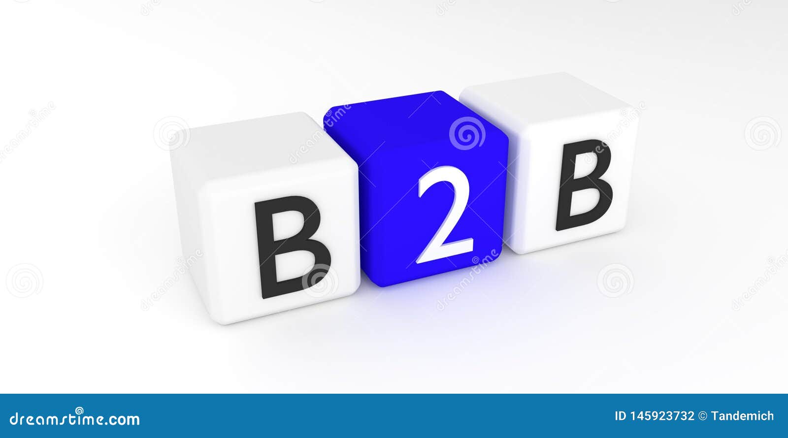 B2b Concept, 3d Render, 3d Illustration Stock Illustration ...