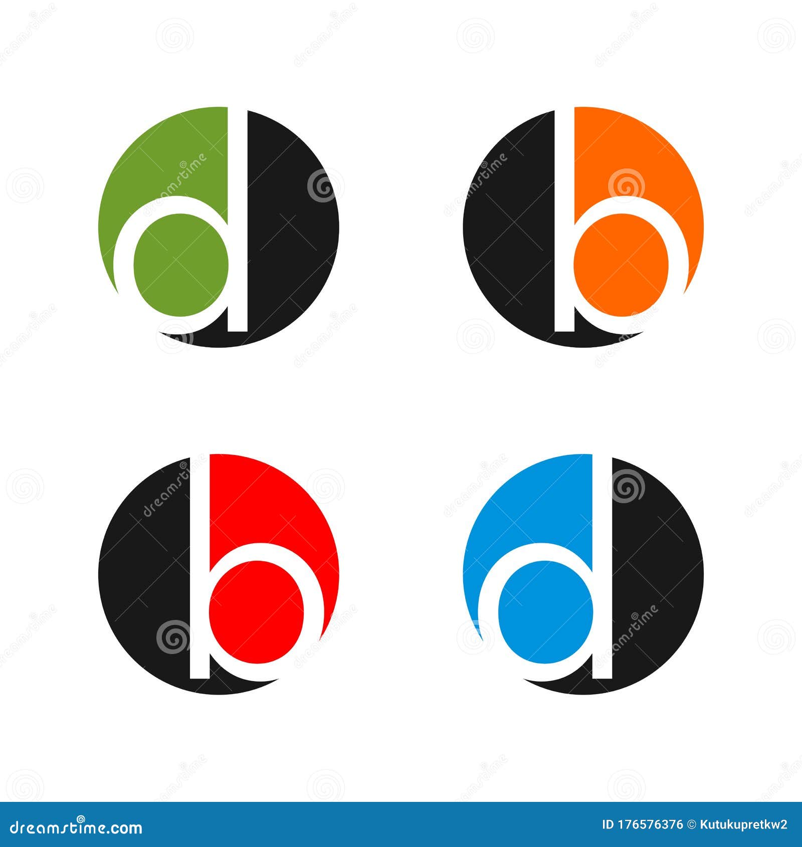 B D Letter Circle Logo Type Illustration Design. Vector EPS 10 Stock ...