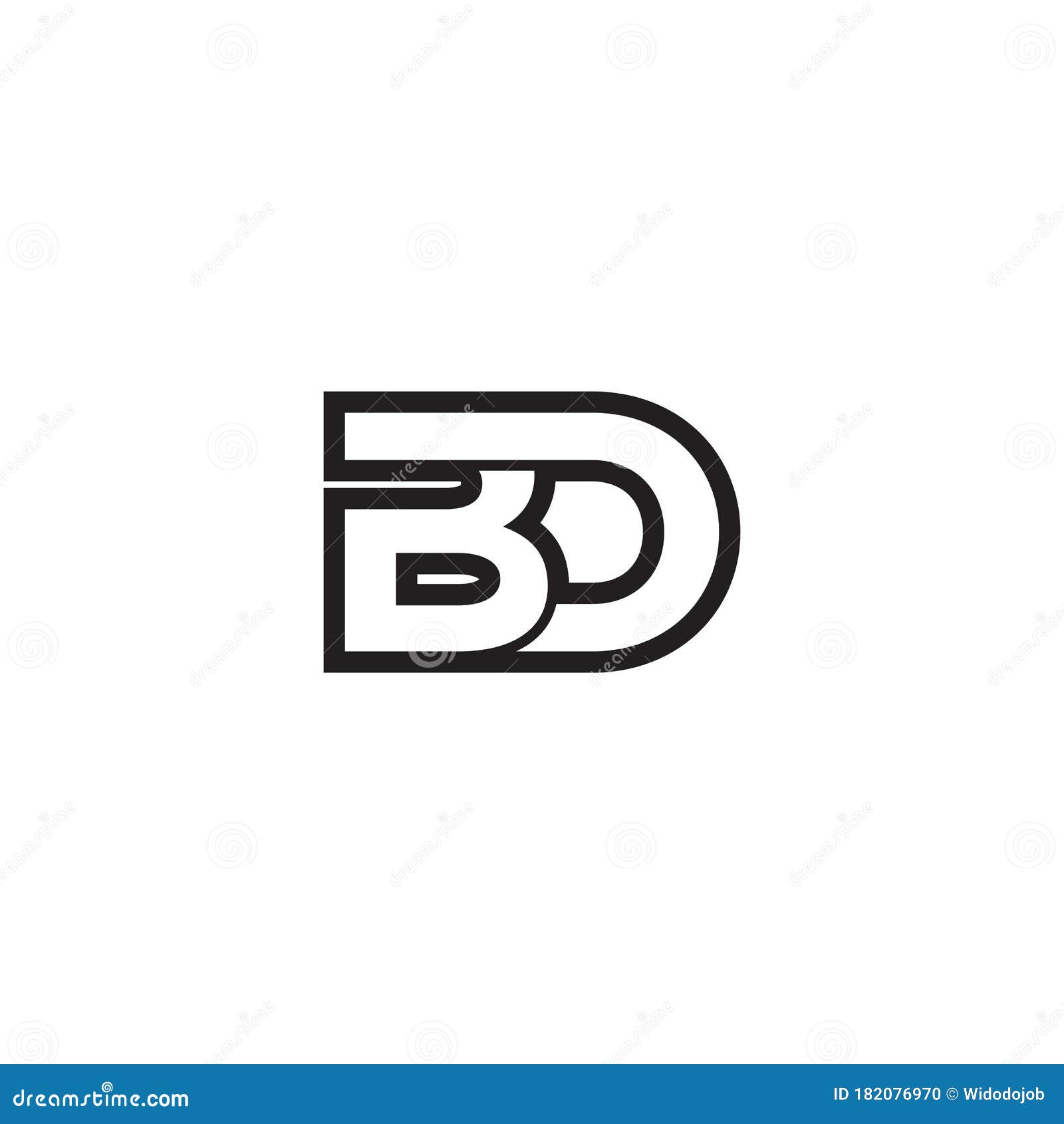 B D Lines Letter Logo Design Stock Vector - Illustration of management ...