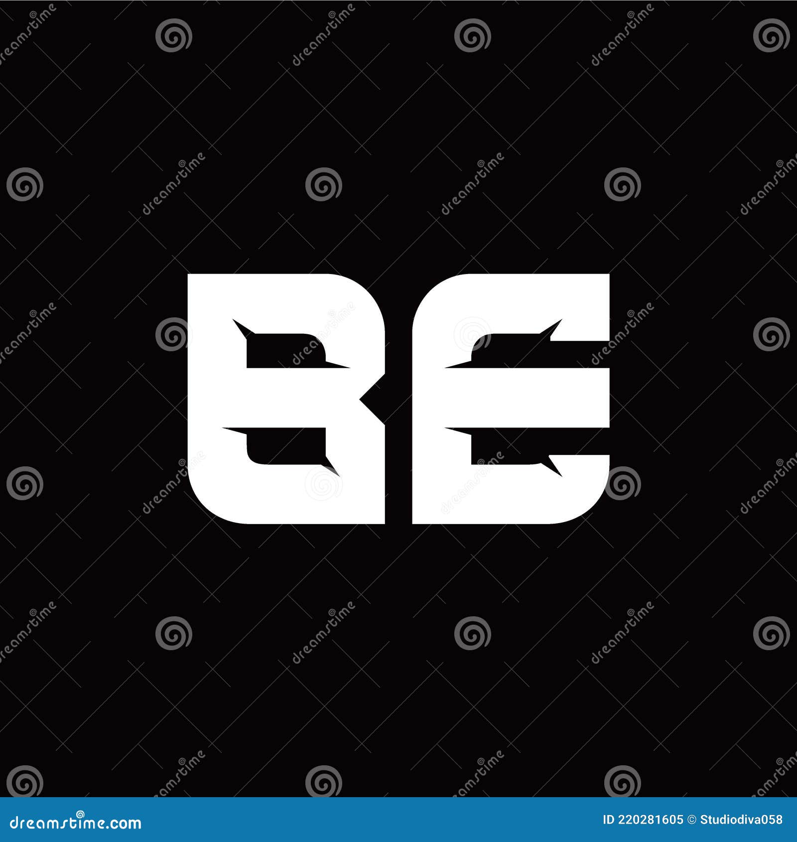 B E Letter Monogram Style Initial Logo Template Stock Vector ...
