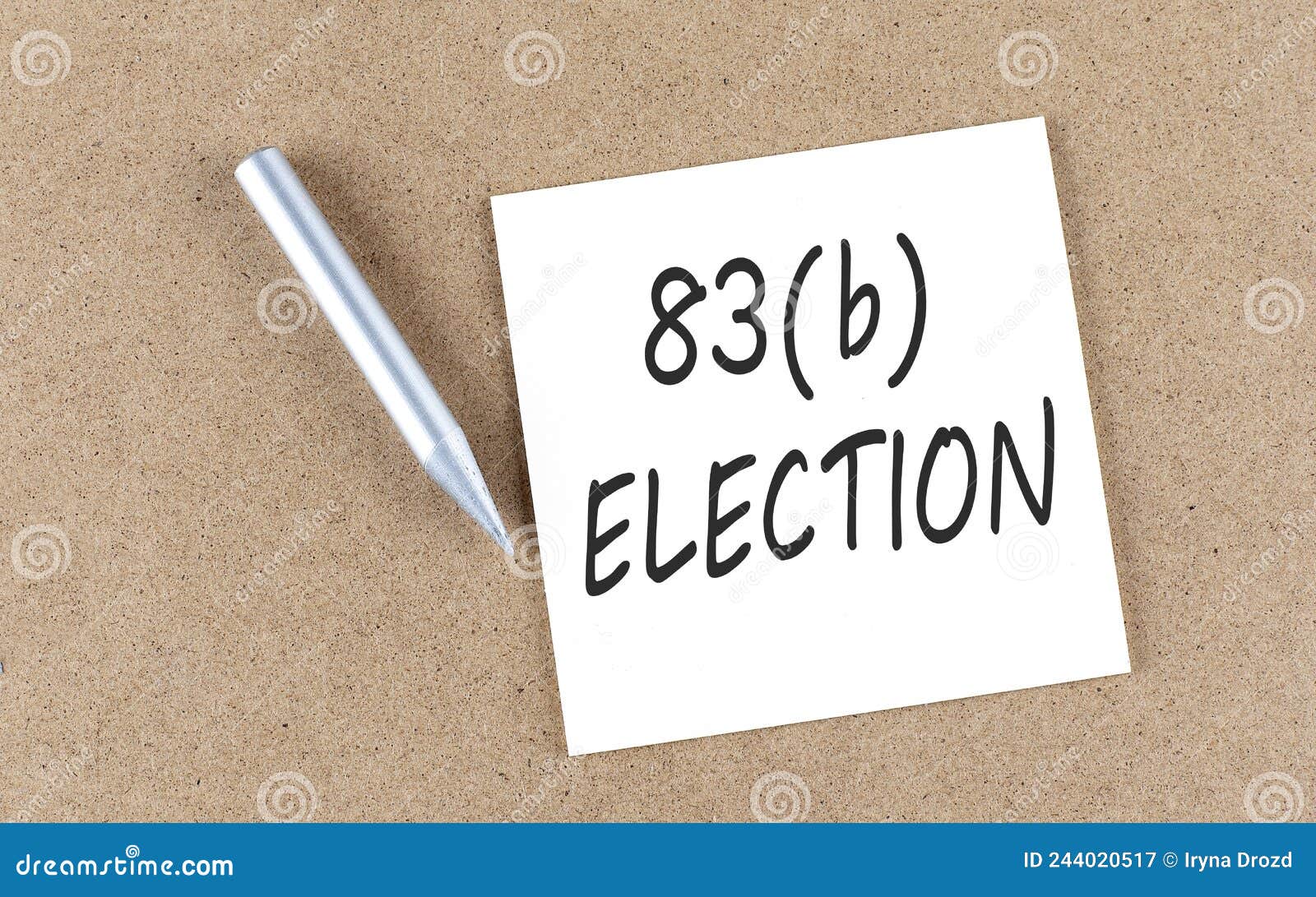 83 B ELECTION Text on Sticky Note on a Cork Board with Pencil Stock ...