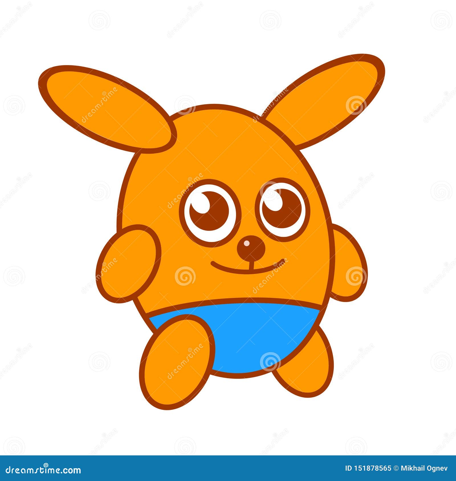 Orange Cute Bunny in Pants. Stock Vector - Illustration of children ...