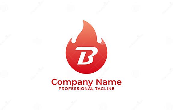 B on Fire Logo Design Template, B Logo in Fire Flame, Vector Eps File ...