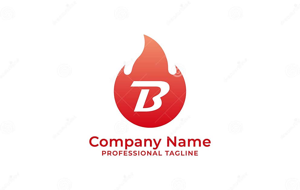 B on Fire Logo Design Template, B Logo in Fire Flame, Vector Eps File ...
