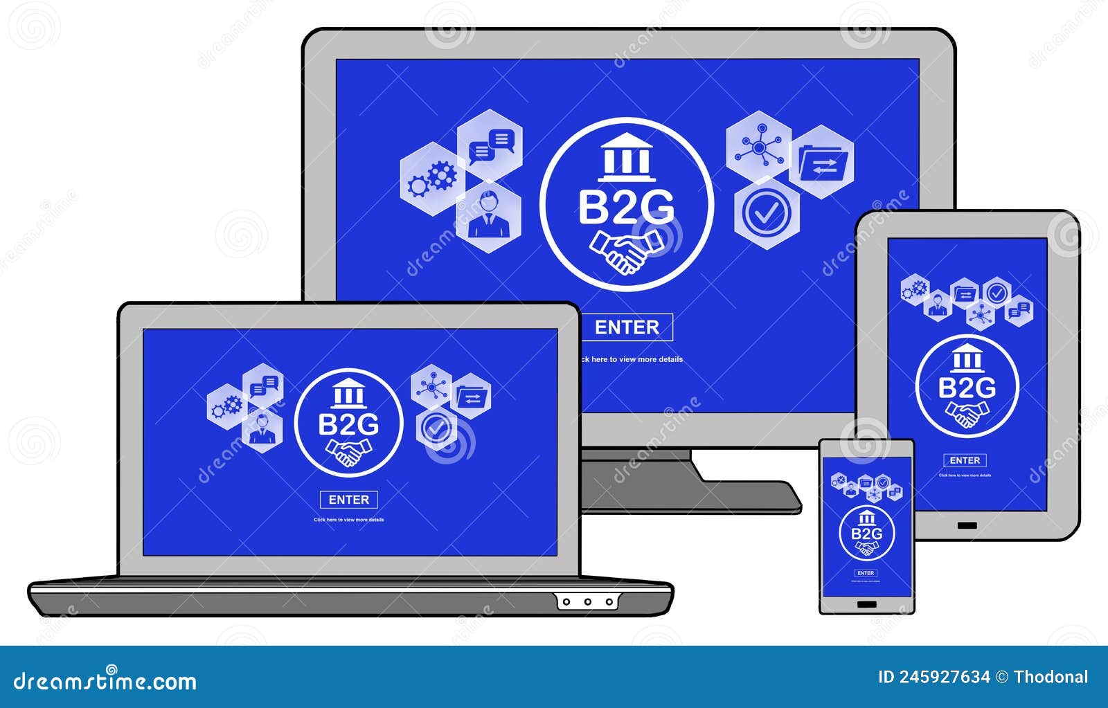 B2g Concept on Different Devices Stock Photo - Image of ...