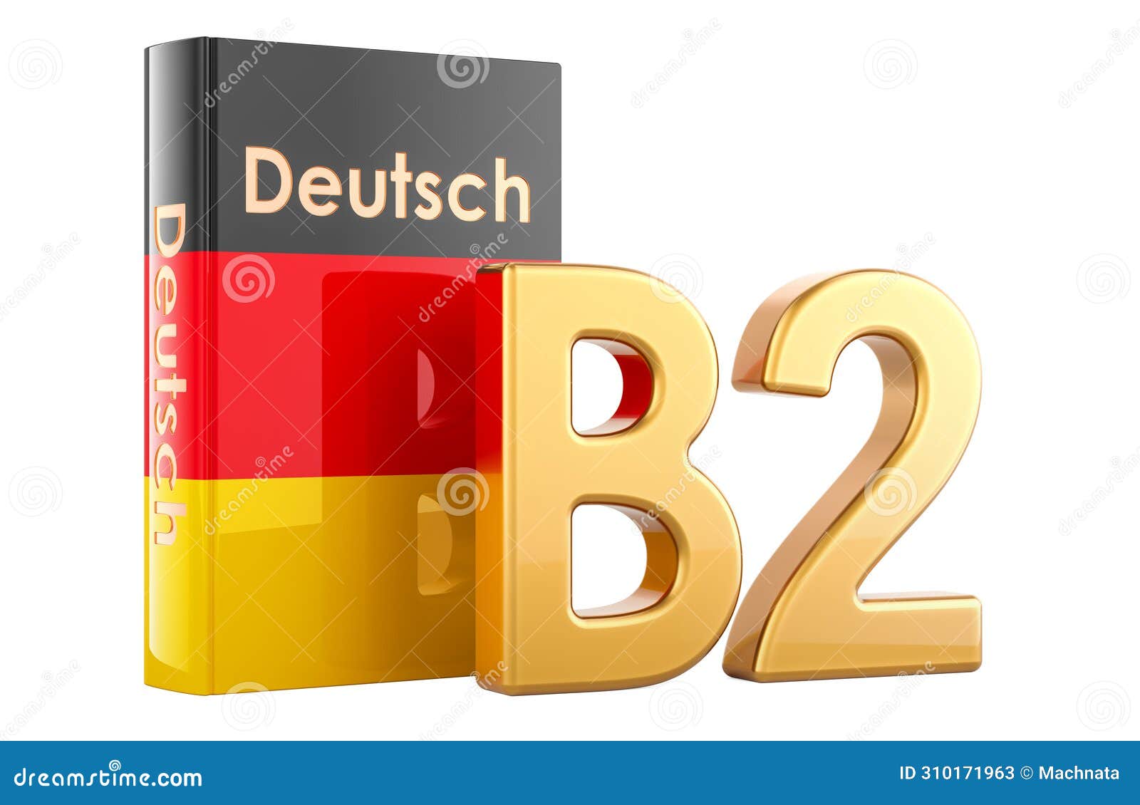 B2 German Level, Concept. Level Upper Intermediate, 3D Rendering Stock ...