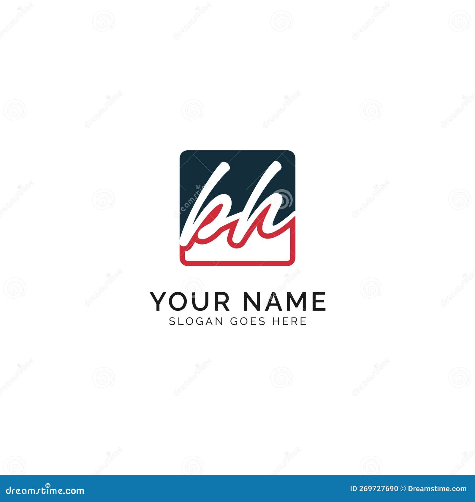 B, H, BH Initial Letter Handwritten and Signature Vector Image Template ...