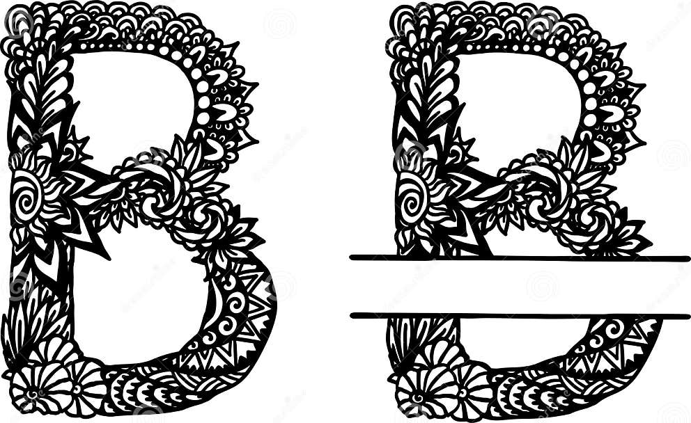 Hand Drawn Letter B for Design Element. Vector Illustration Stock ...
