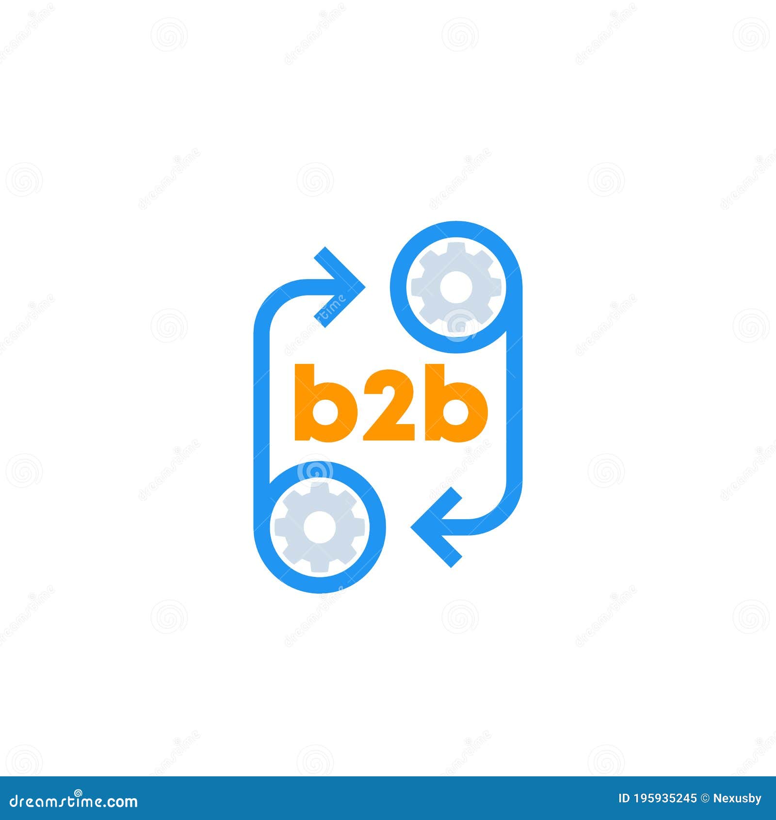 B2b Icon with Cogwheels, Vector Stock Vector - Illustration of ...
