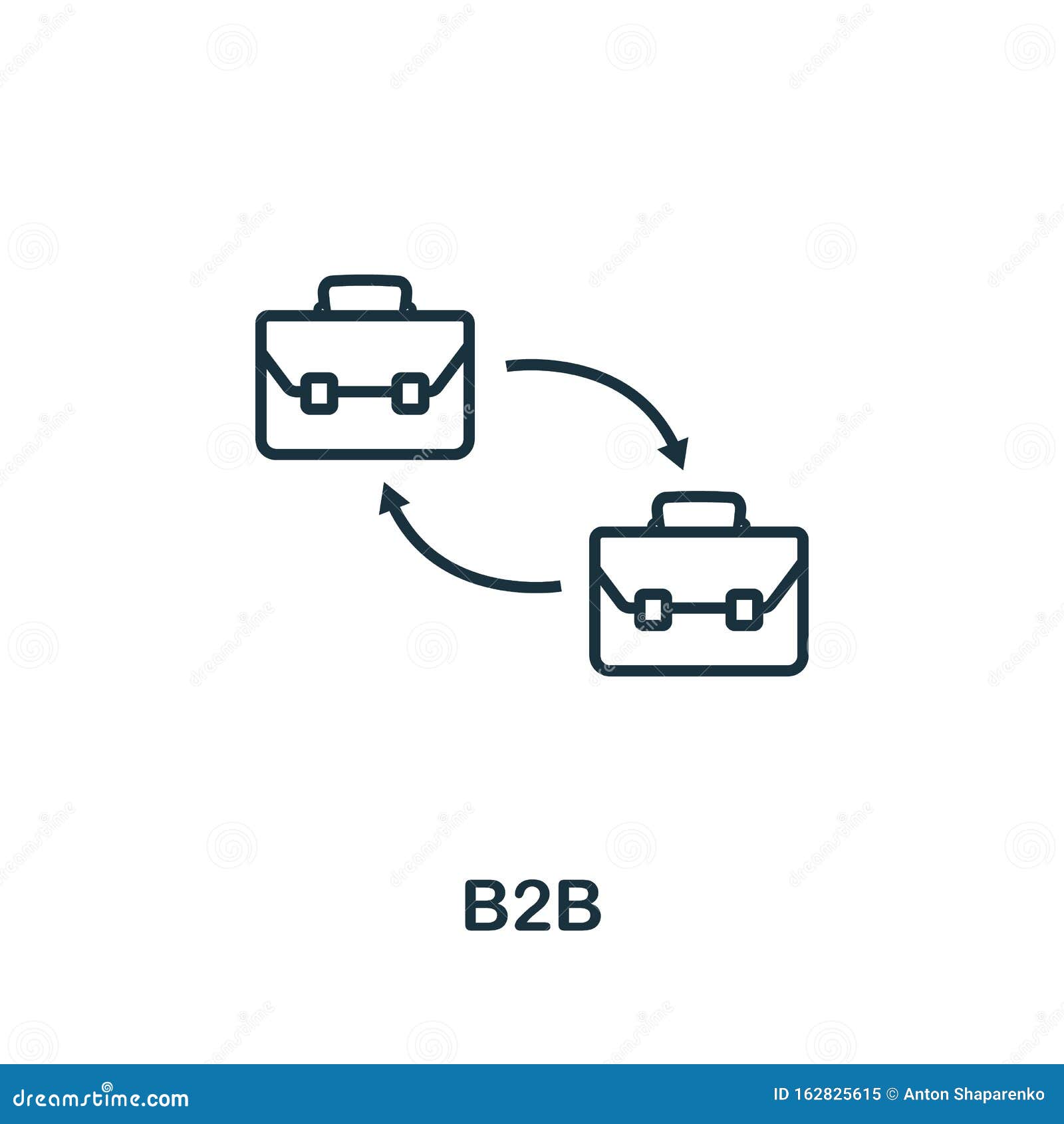 B2B Icon Outline Style. Thin Line Creative B2B Icon for Logo, Graphic ...