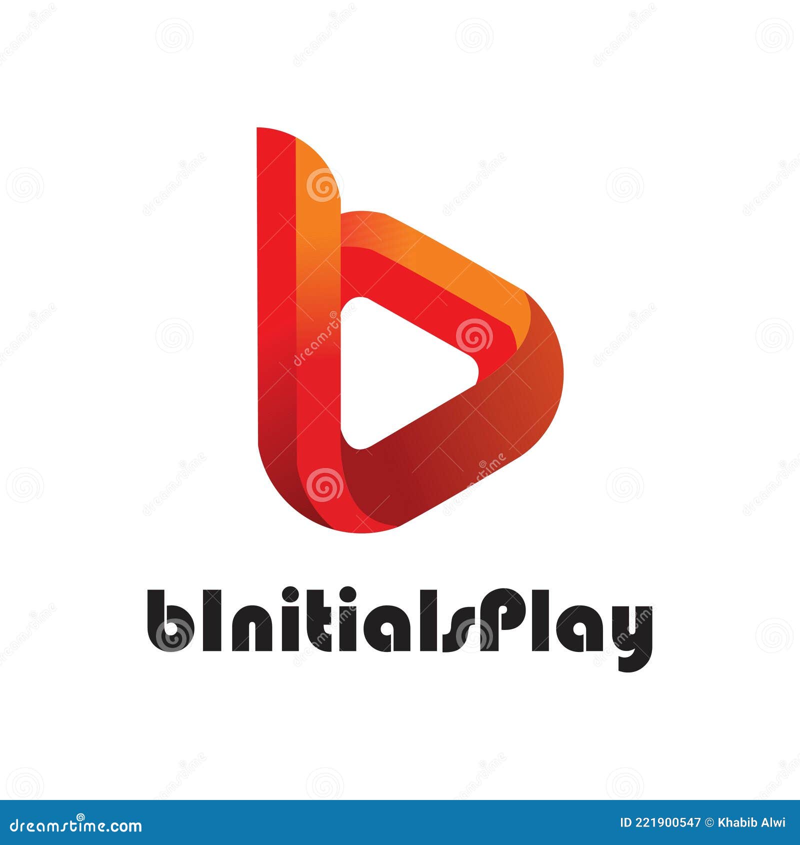 B initial play logo stock vector. Illustration of abstract - 221900547