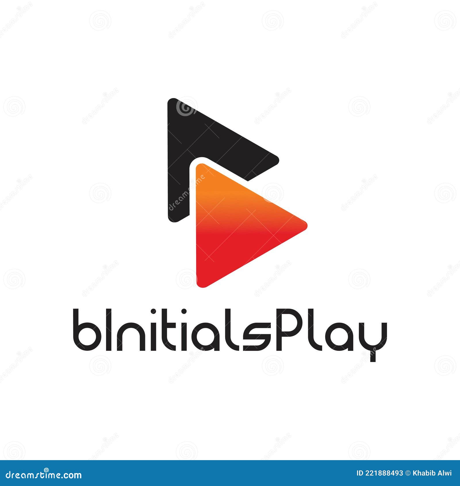 B initial play logo stock vector. Illustration of logo - 221888493