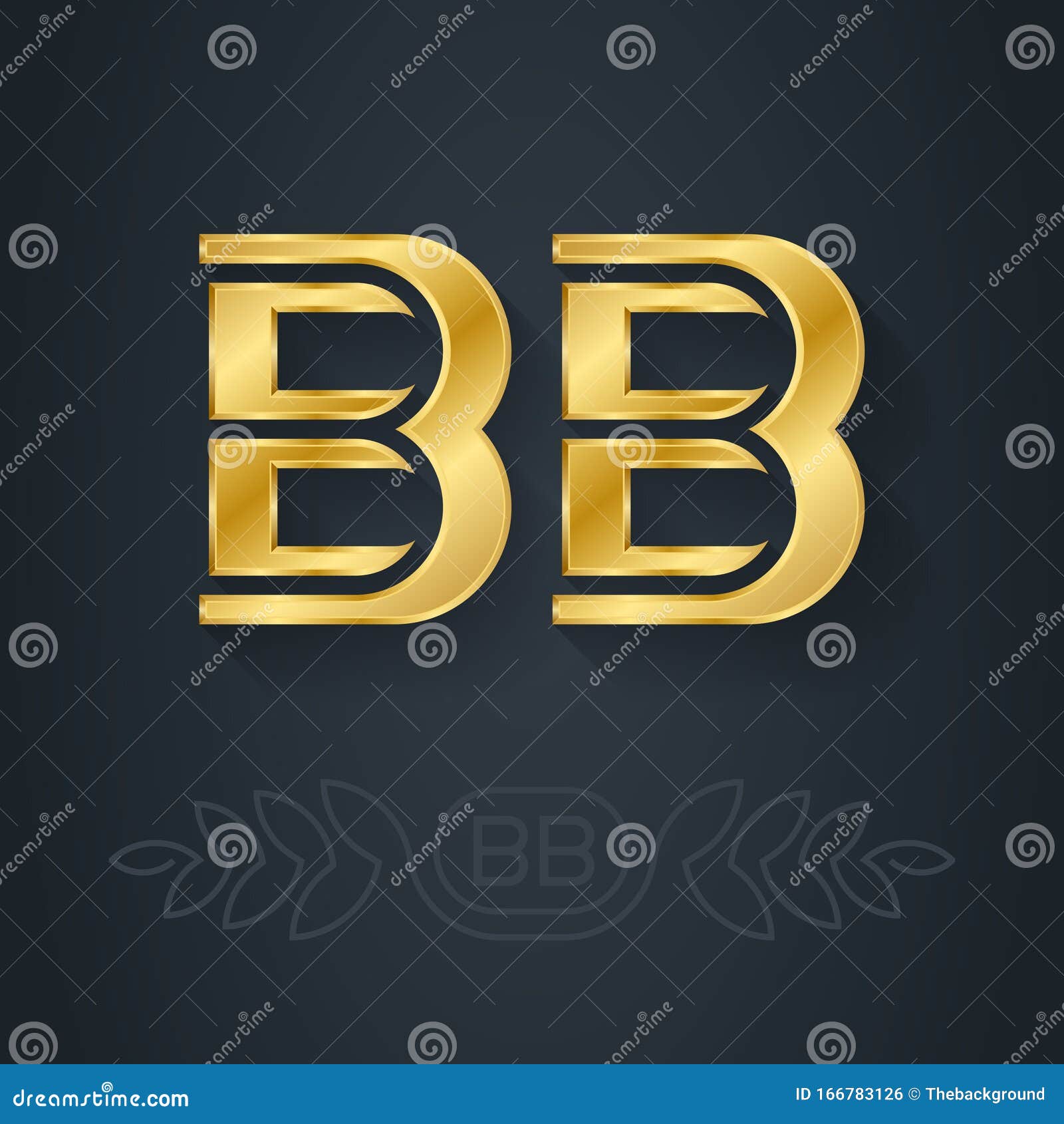 B and B - Initials or Golden Logo. BB - Metallic 3d Icon or Logotype ...