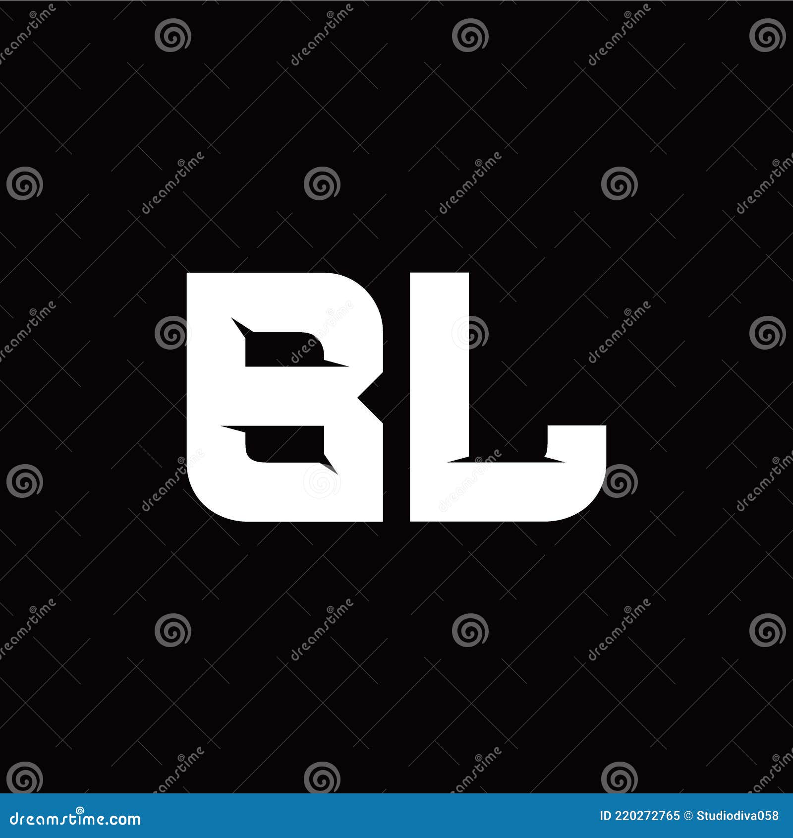 B L Letter Monogram Style Initial Logo Template Stock Illustration ...