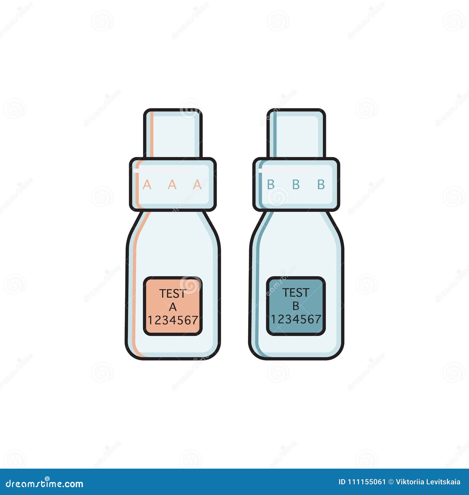 A and B Labelled Bottles, Doping Control Analysis Stock Vector ...