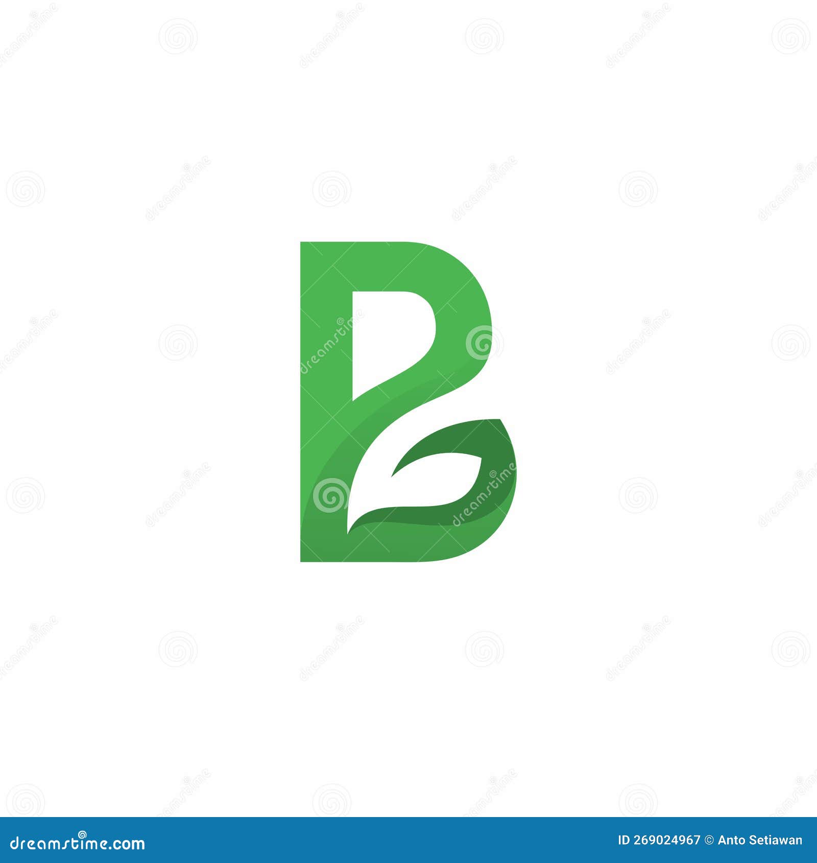 B Leaf Logo Vector Illustration. Leaf Organic Design Stock Vector ...