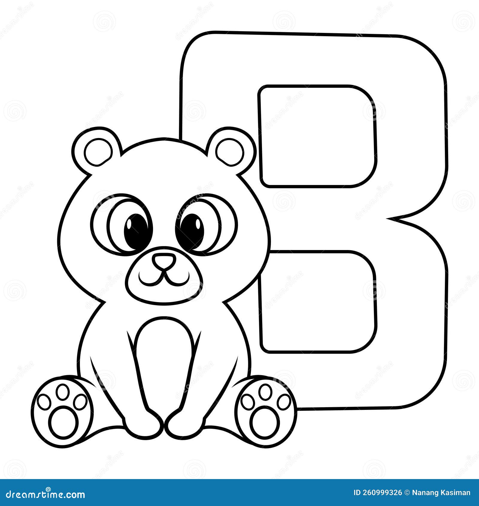 B letter for Bear stock vector. Illustration of colorful - 260999326