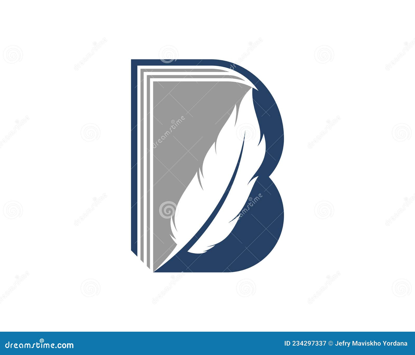 B Letter Book with Feather Inside Stock Vector - Illustration of signs ...