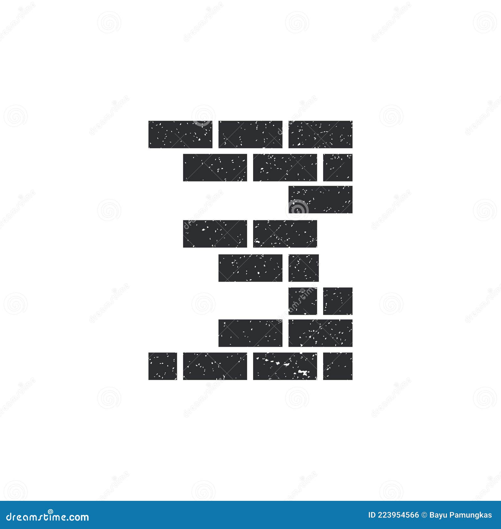 B Letter with Brick Wall Logo Icon Vector Stock Illustration ...