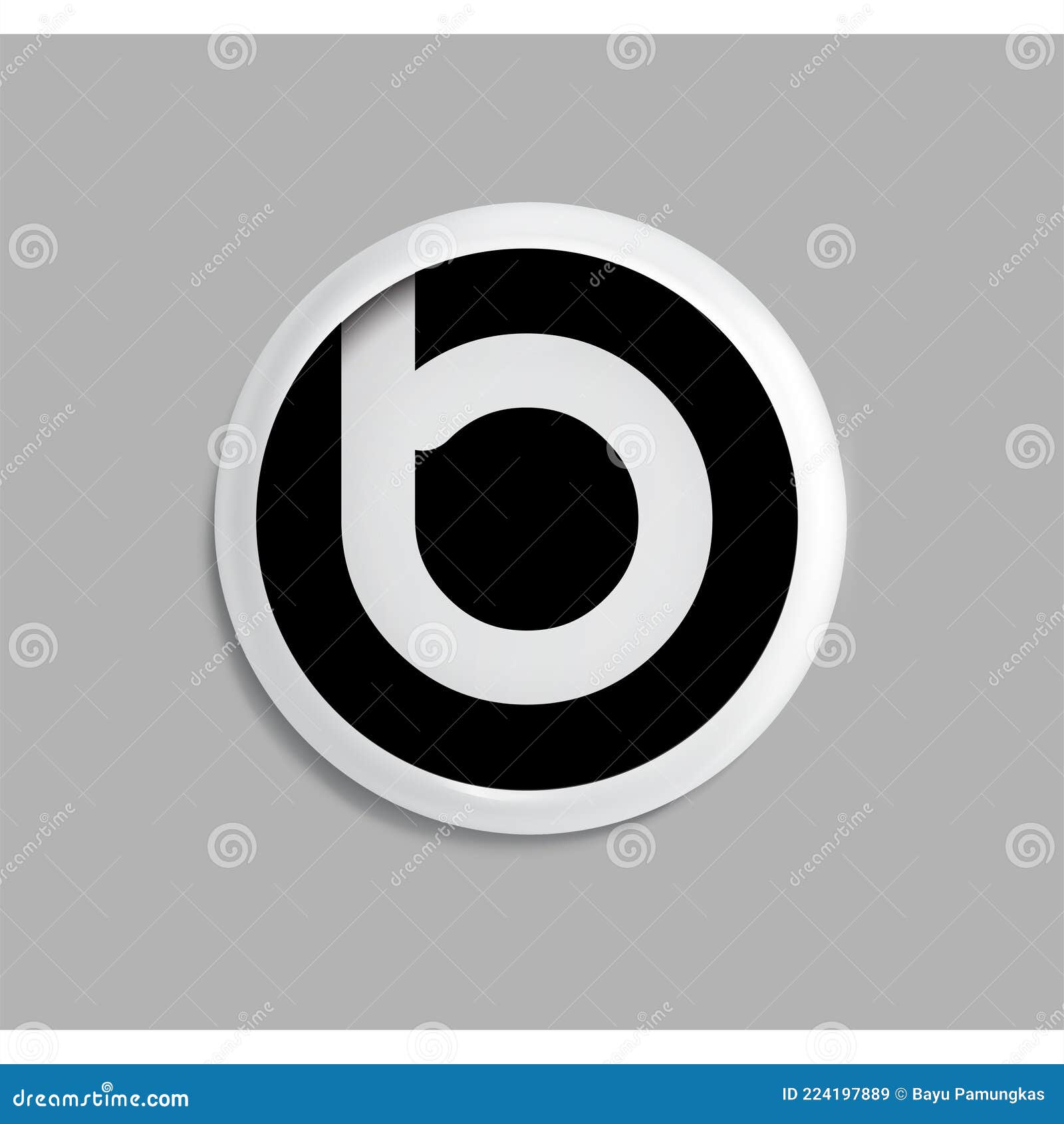 B Letter in Circle Icon Logo Element. Letter Logo Template Stock Vector ...