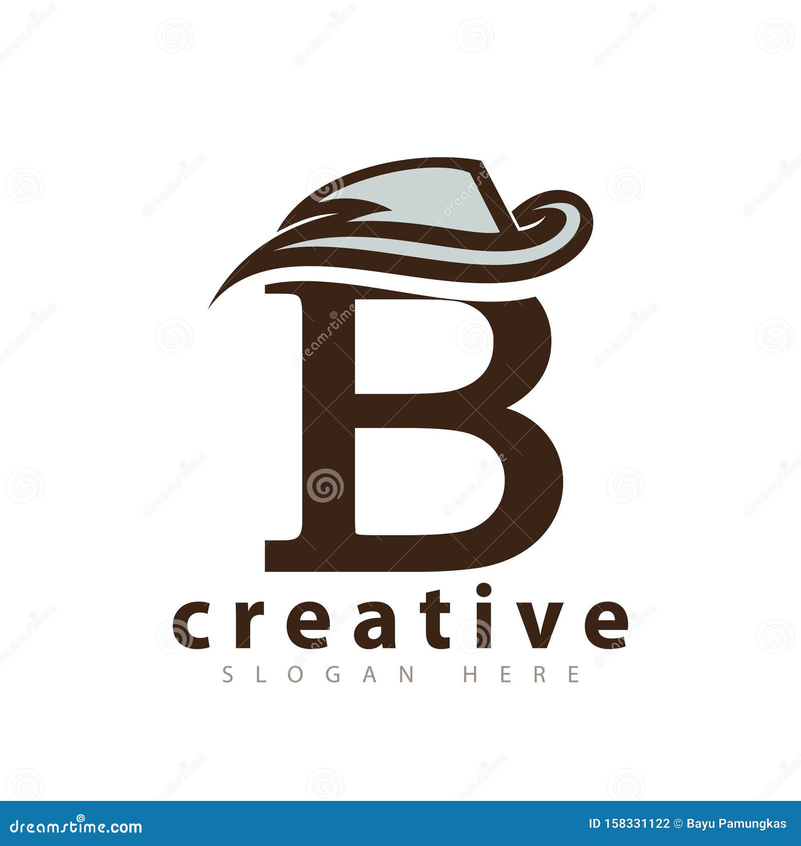 B Letter with Cowboy Hat Logo Icon Vector Stock Vector - Illustration ...